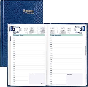 Blueline® 2025 Traditional Daily Planner, Appointment Book, 12 Months ...