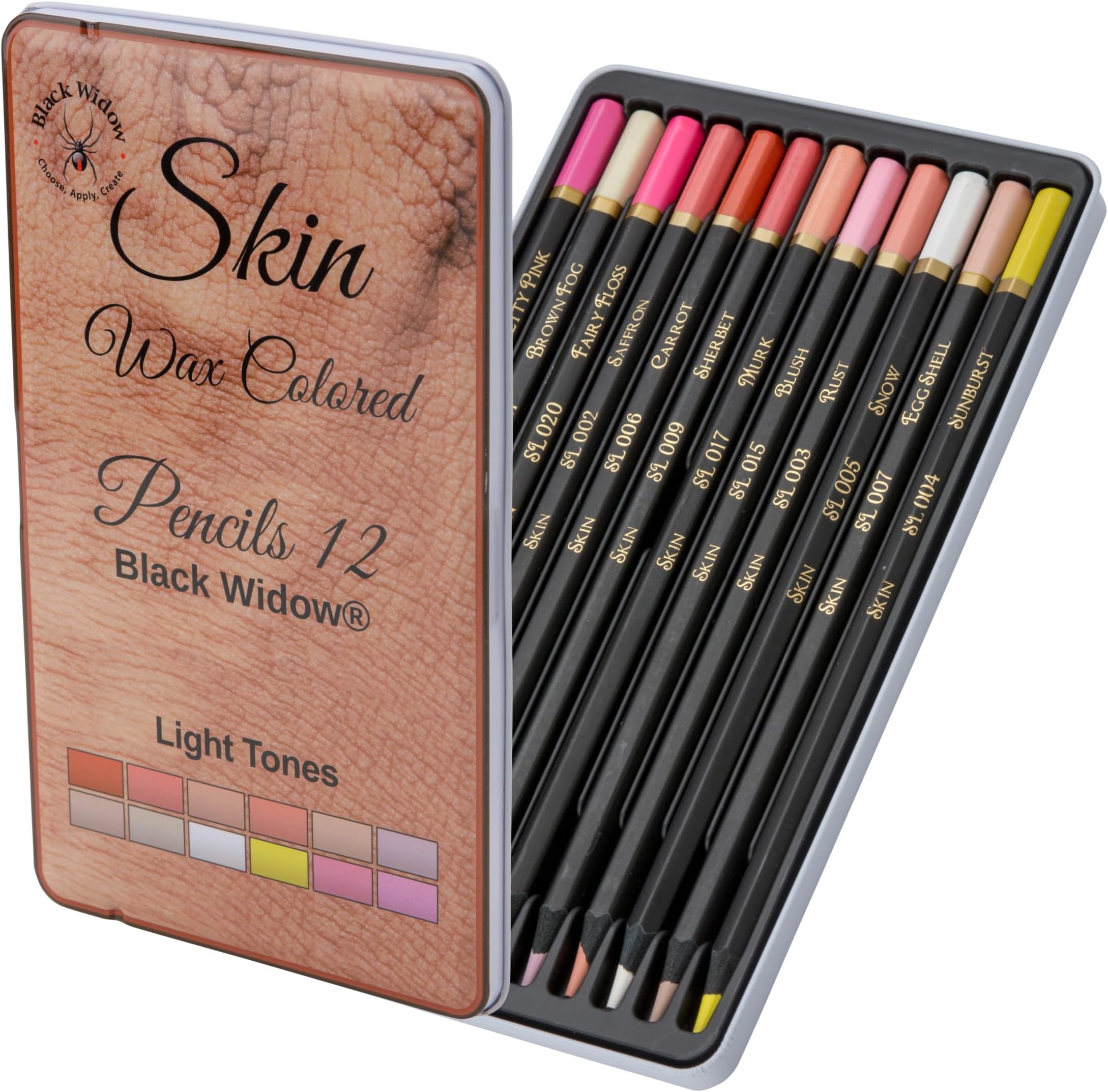 Black Widow Lápices de colores de tono de piel claro para adultos ...