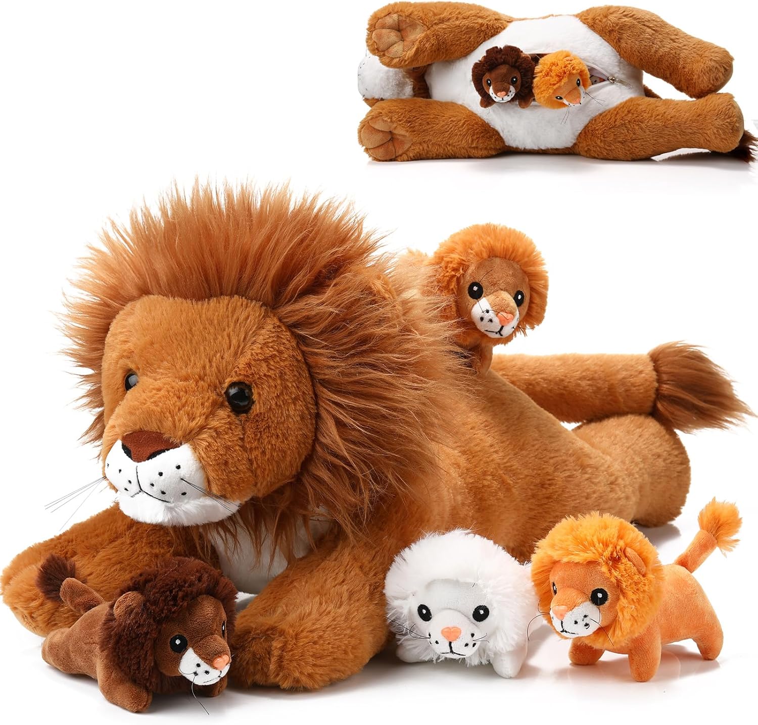 Amazon.com: Honoson 5 Pcs Lion Stuffed Set Large Lion Stuffed Animal ...