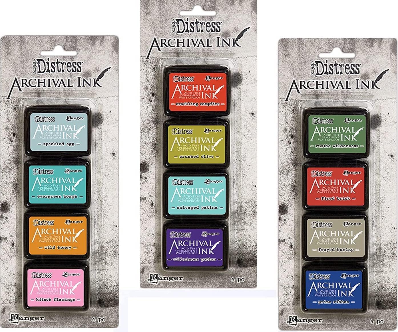 Amazon.com: Tim Holtz Distress Archival Mini Ink Kits - Kit #4, Kit #5 ...