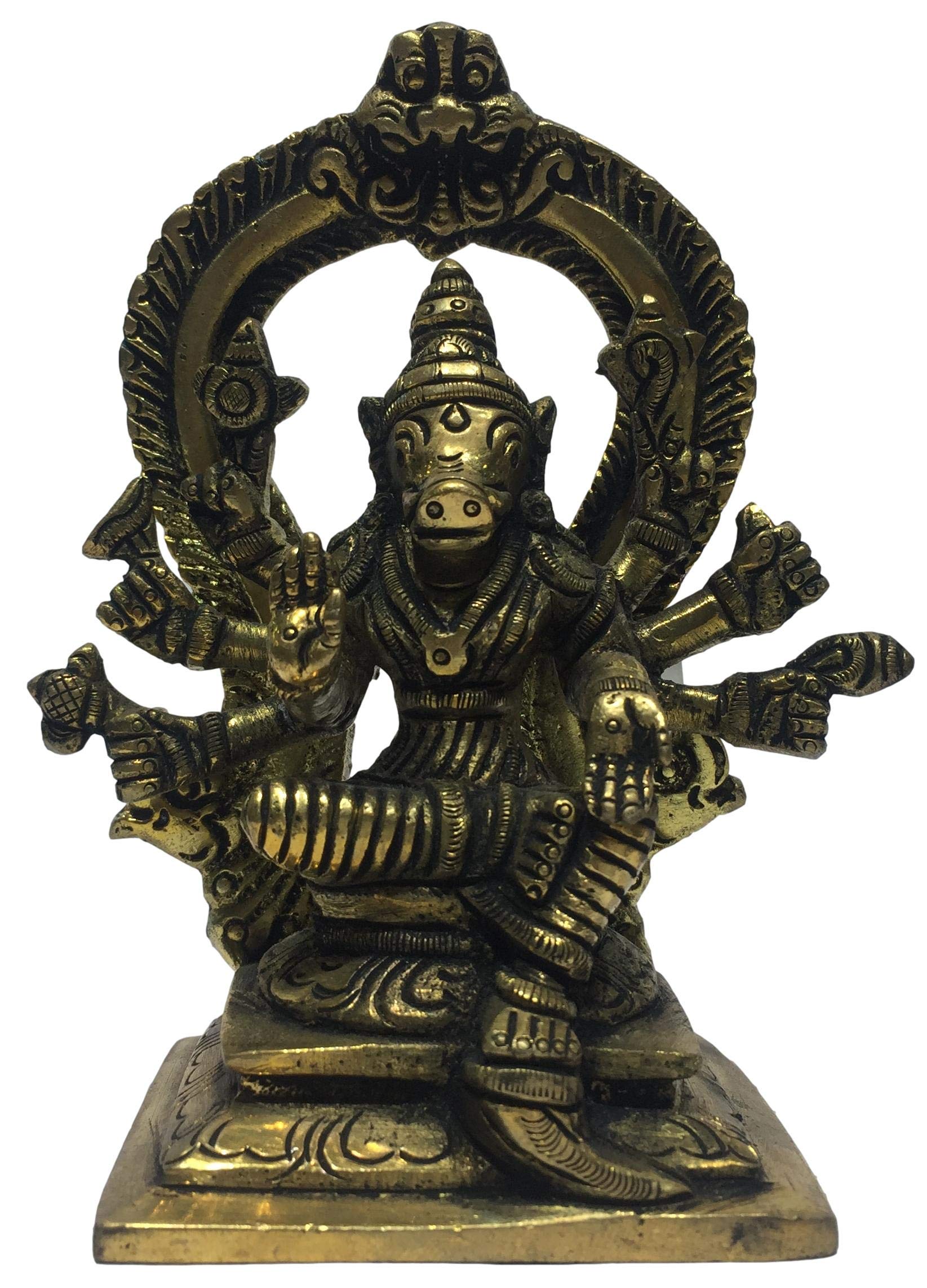Buy Goddess Varahi Amman 8 Handed in Prabhai Brass Vigraham 5 Inch ...