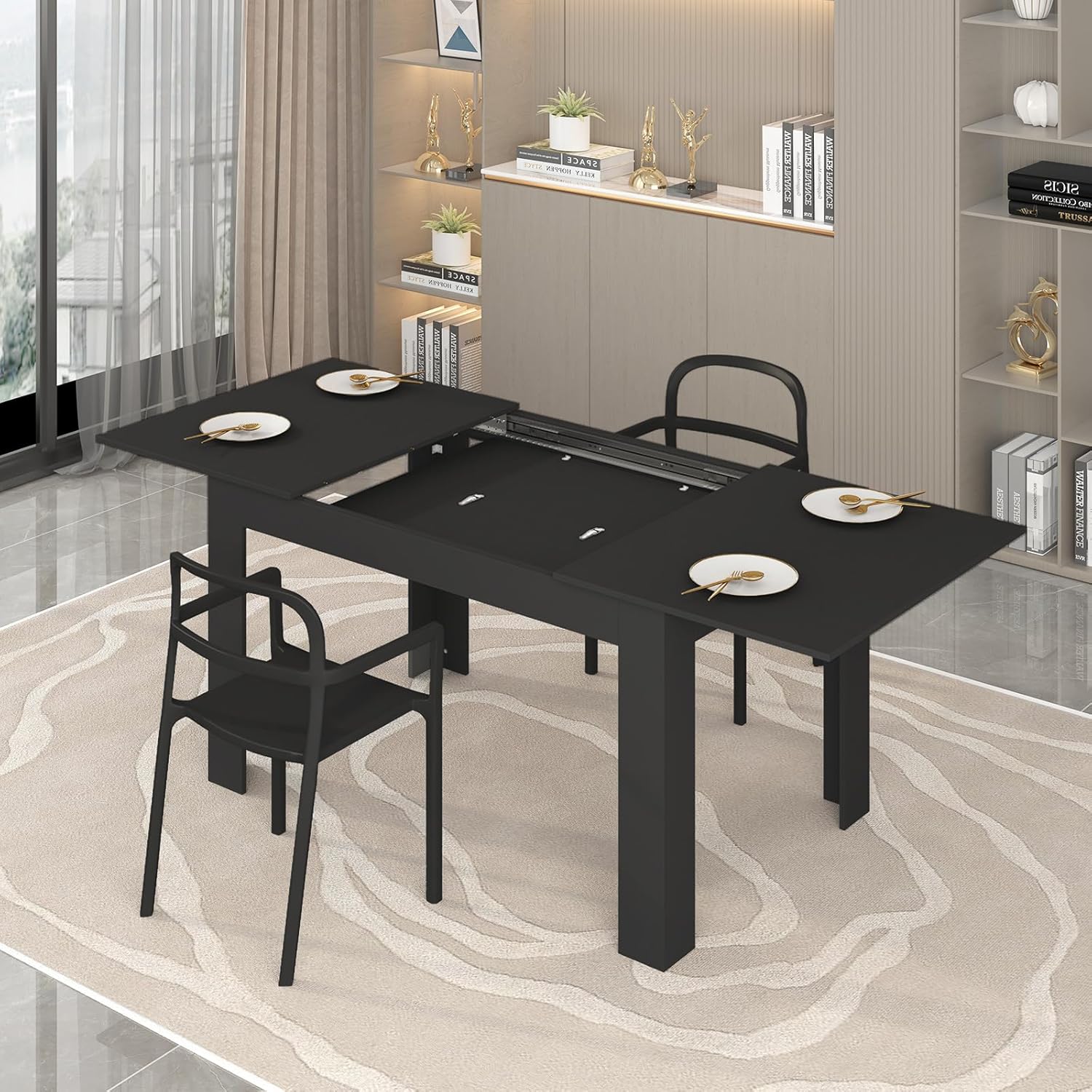 Amazon.com - BALUS Mid-Century Modern Dining Table - Square Extendable ...