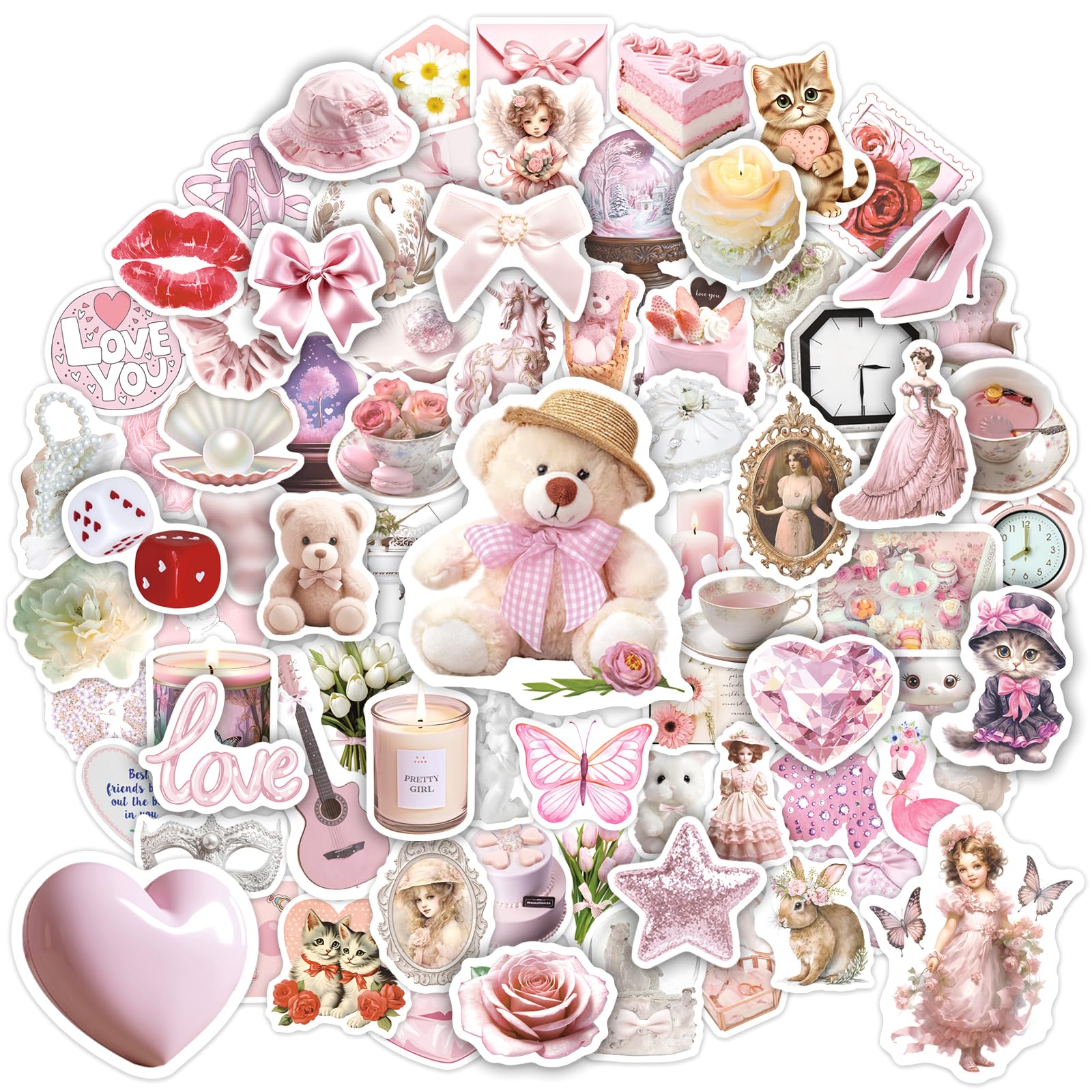 Amazon.com: WAKEMOODEI 200 PCS Coquette Stickers, Coquette Aesthetic ...