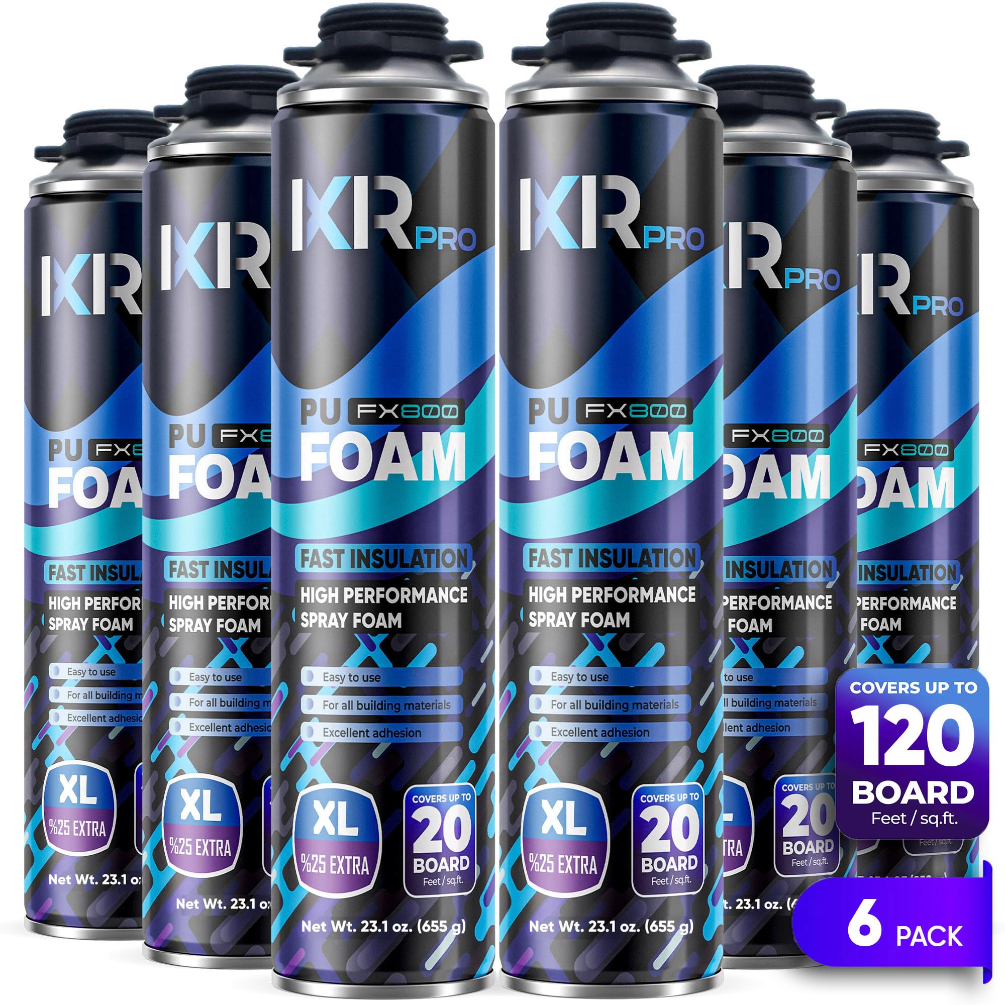 Spray Foam Insulation Can (6 x 23.1 oz. / 655 g) Expanding Foam Sealant ...