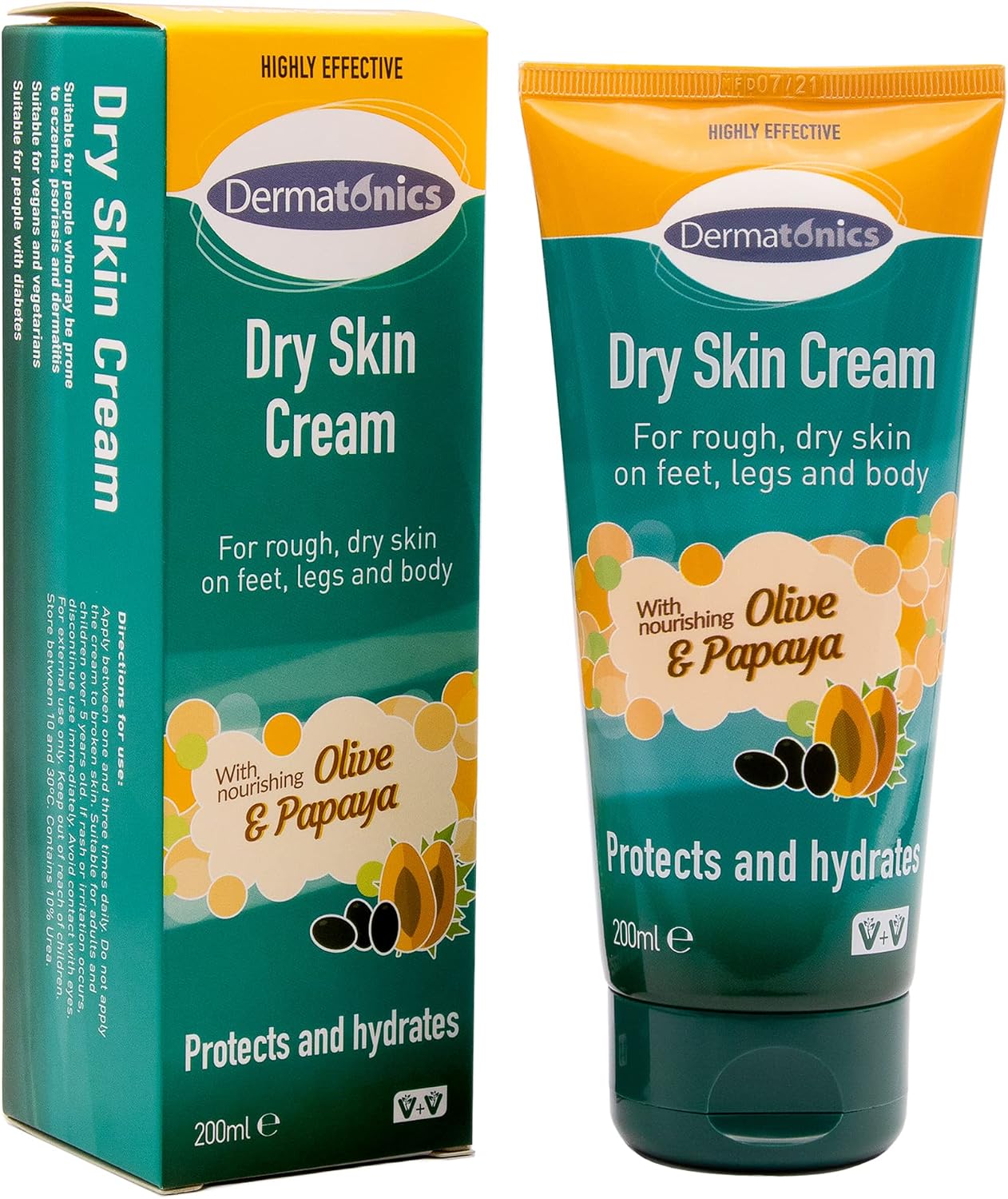 Dermatonics Natural Care Dry Skin Cream - Enriched with 10% Urea, Olive ...