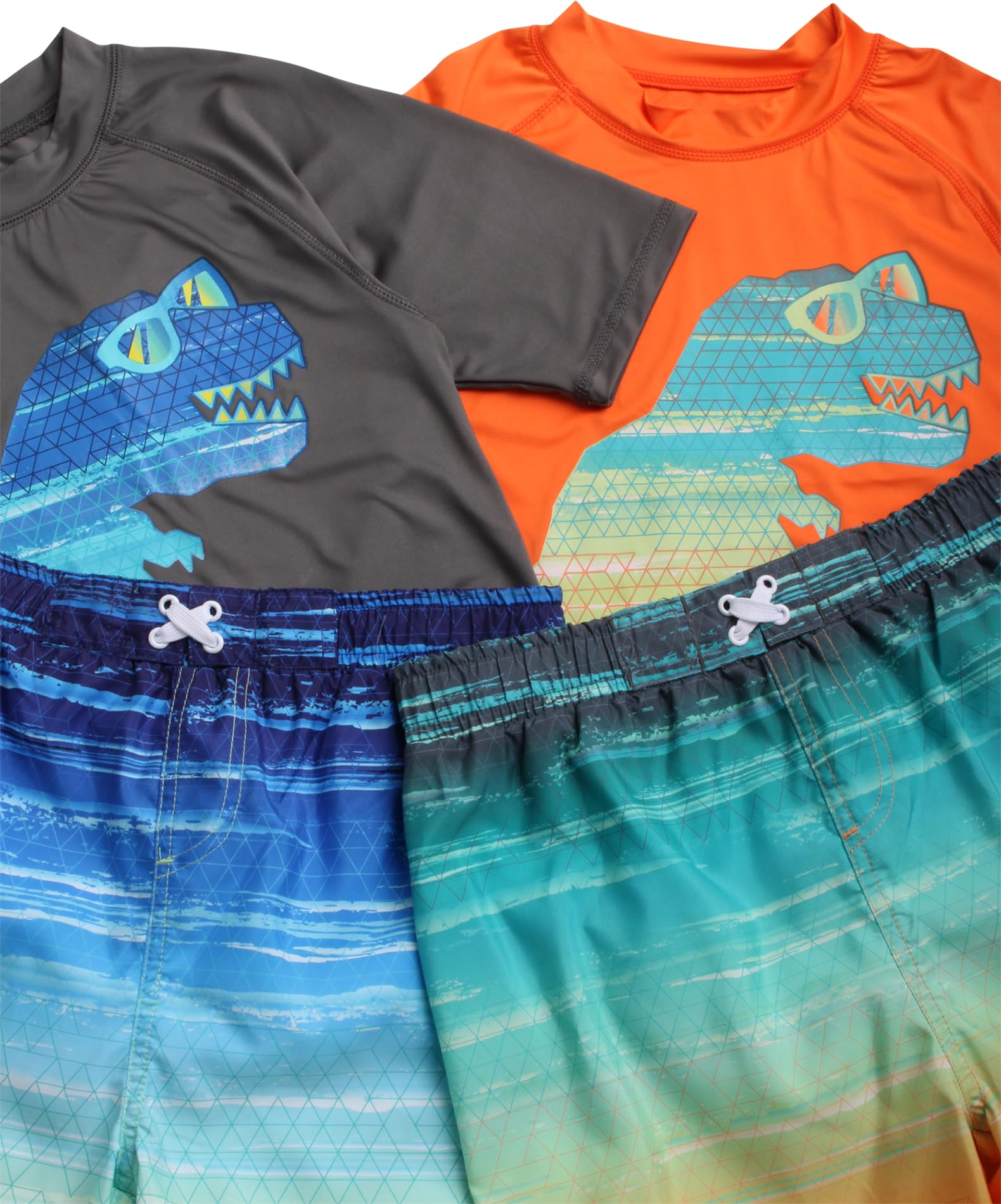 Snapklik.com : iXtreme Boys Rash Guard Set - 4 Piece UPF 50+ Swim Shirt ...