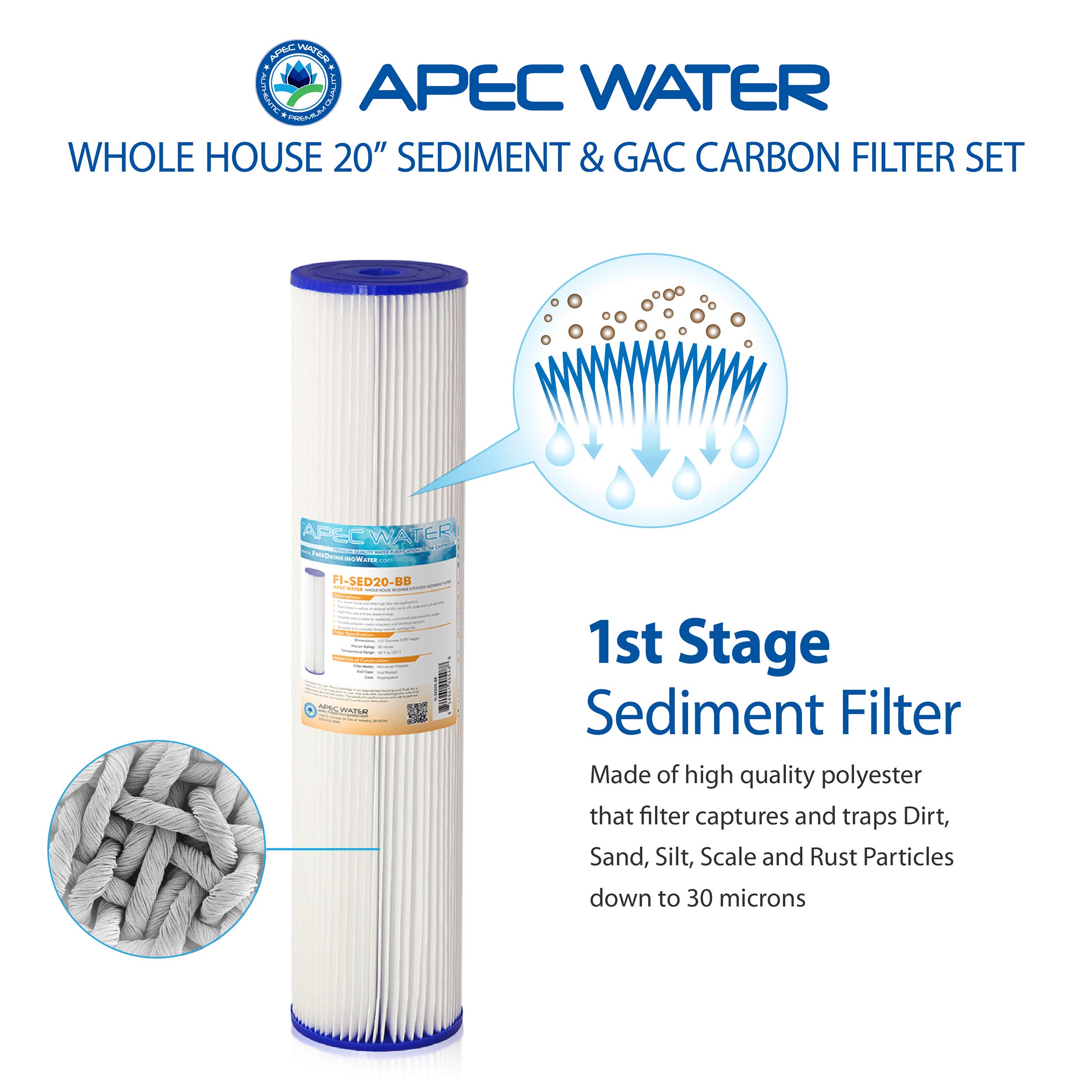 Snapklik.com : APEC Water Systems Filter-SET-CB2-20BB 20" Whole House ...