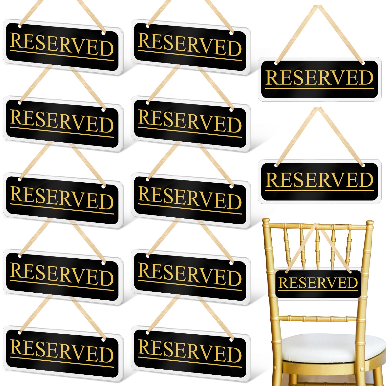 Amazon.com: Beeveer 12 Pcs Reserved Chair Signs for Wedding Acrylic ...