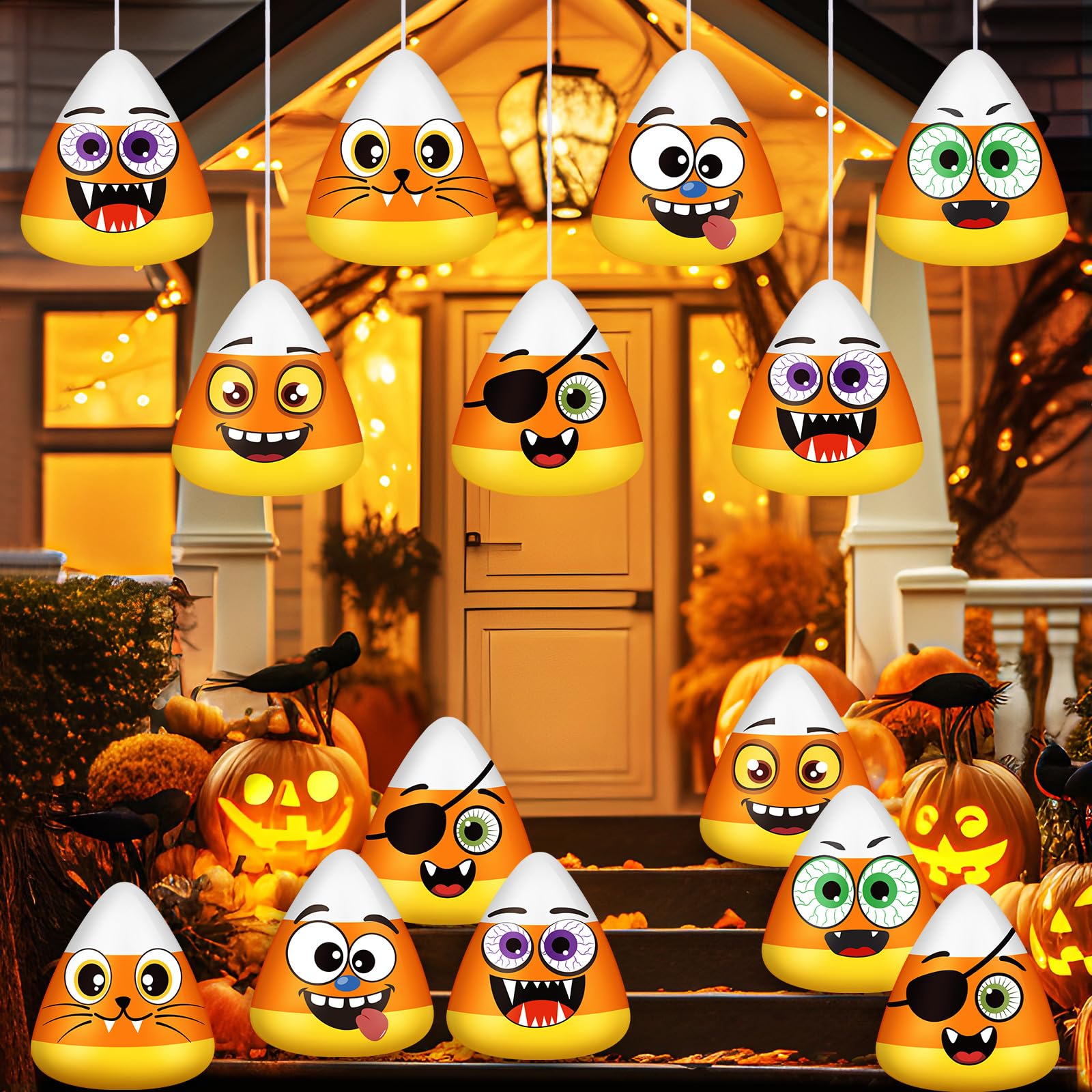 Amazon.com: Jetec 24 Pcs 9.4 Inch Halloween Inflatables Candy Corn ...