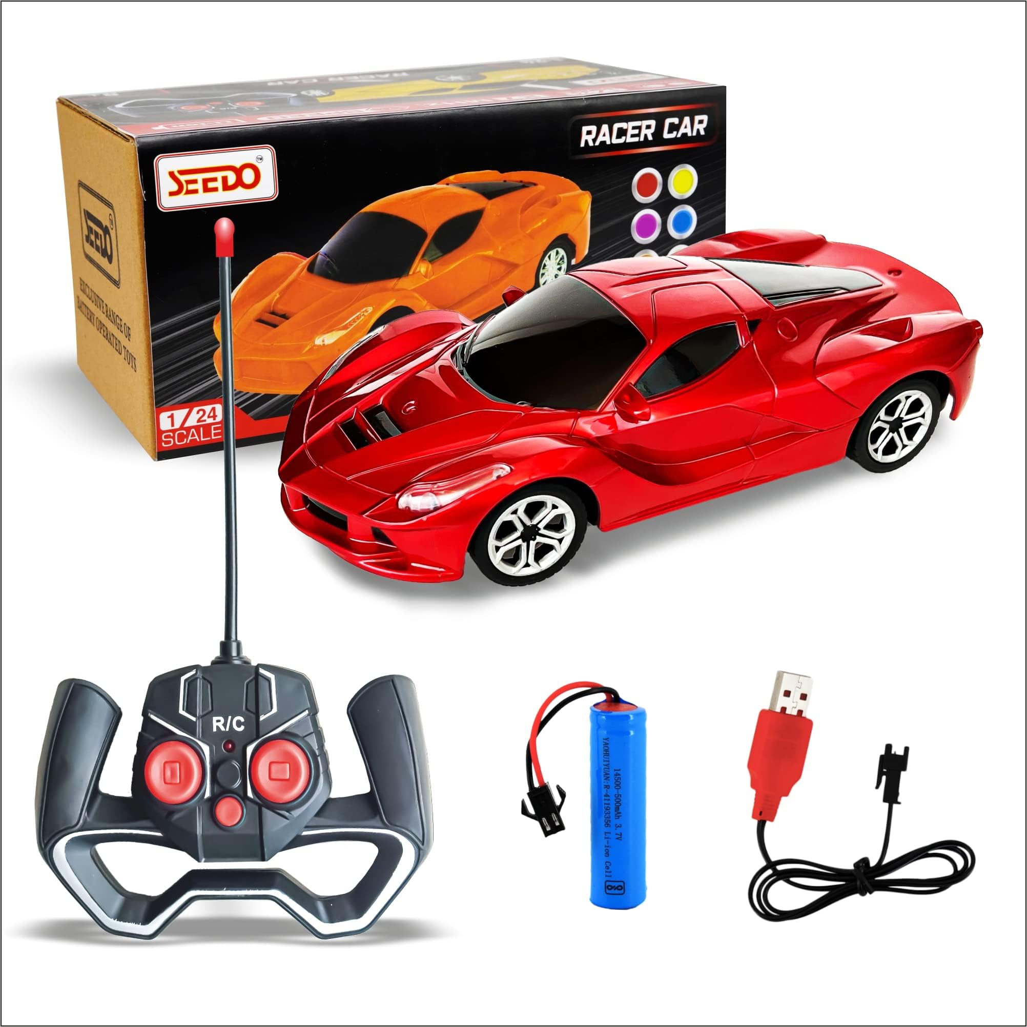 SEEDO Rechargeable Metallic Remote Control Racer Car High Speed Racing ...