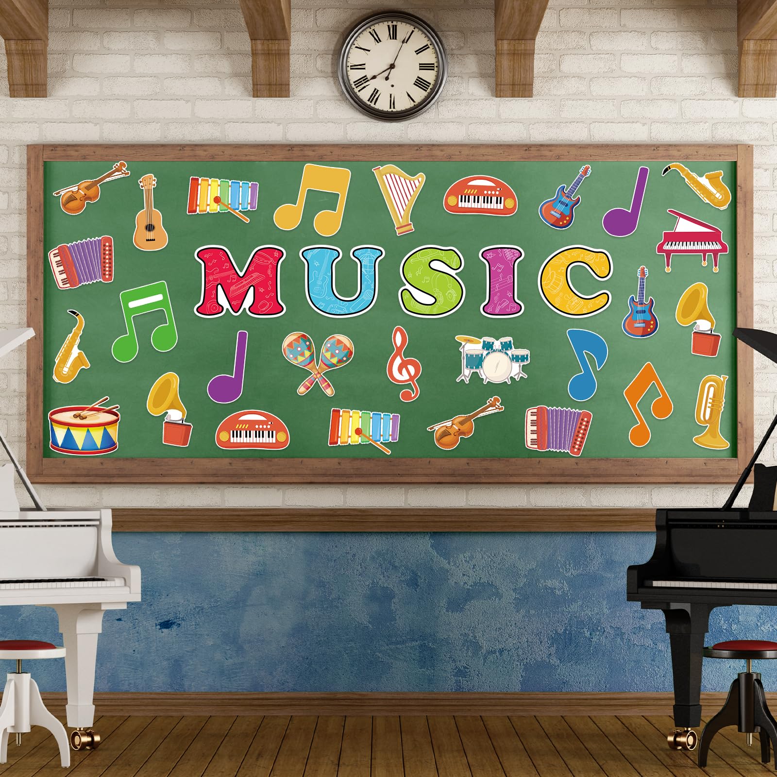 Music Party Paper Decorations 45-Pack Music Note Cutouts For Bulletin ...