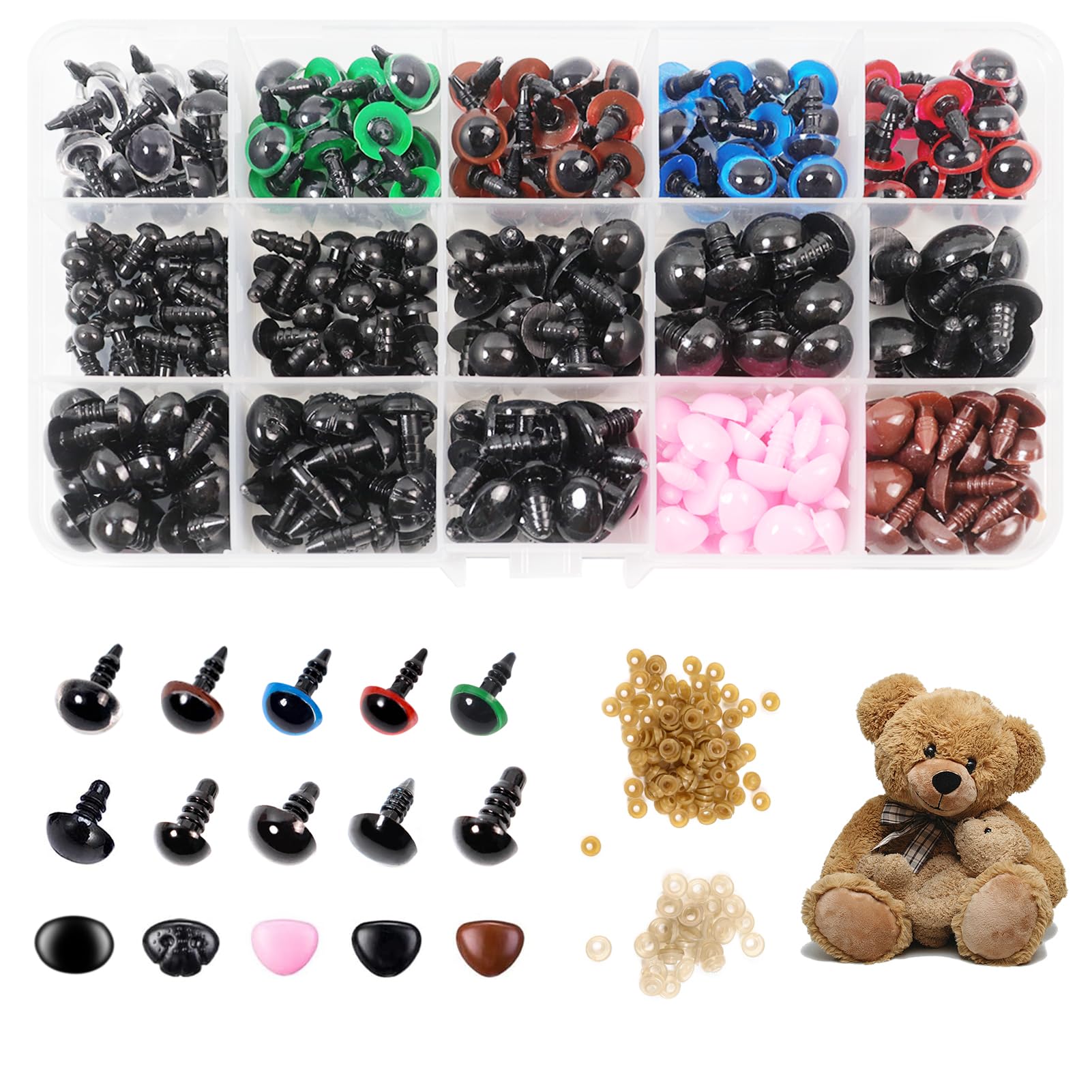 Buy 560PCS Plastic Stuffed Eye with Washers for Doll,Safety Eyes and ...