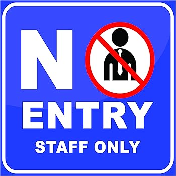 999Store No Entry Staff only Office Sign Board (20X20 cm): Amazon.in ...