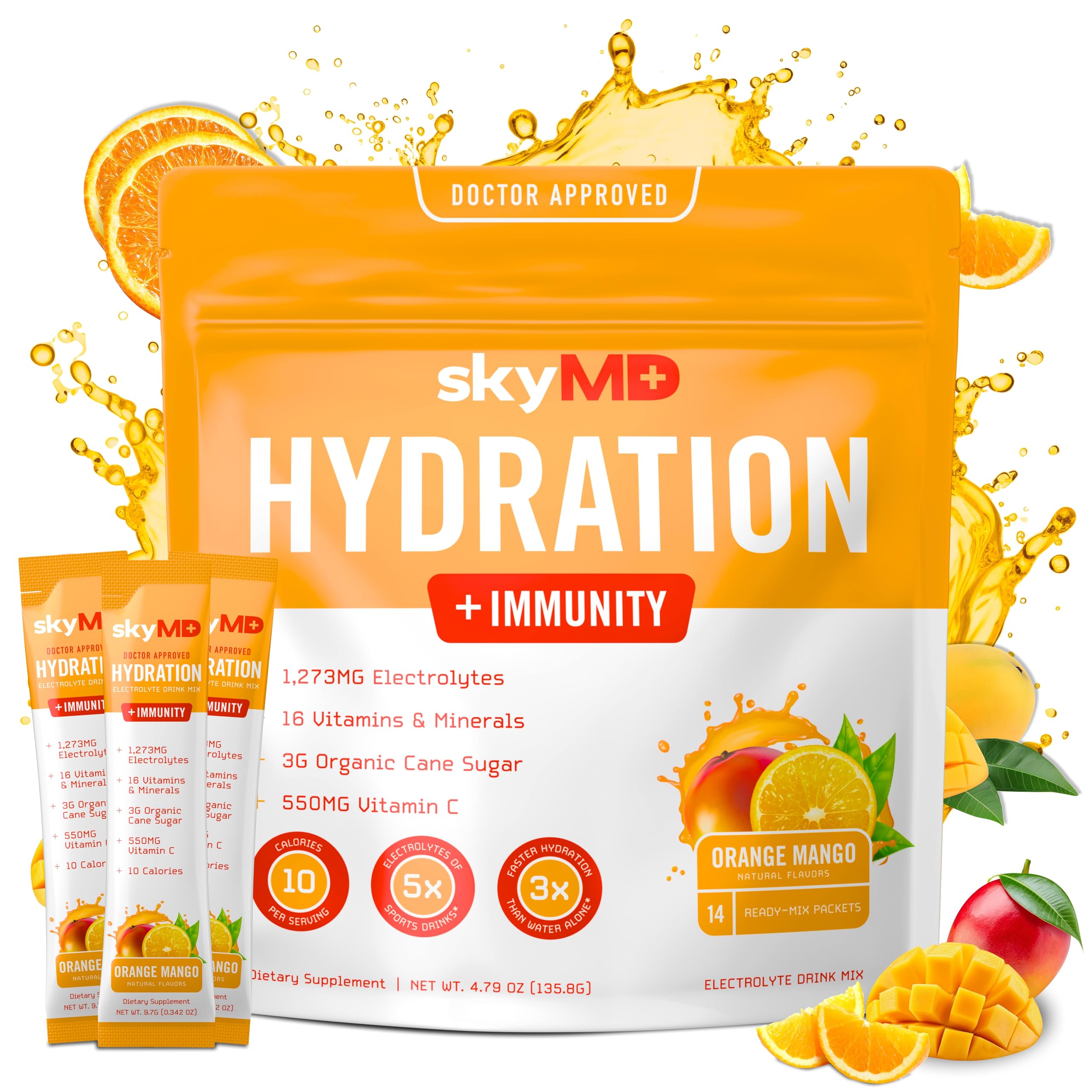 Amazon.com: SkyMD Hydration + Immunity Powder Packets with Electrolytes ...