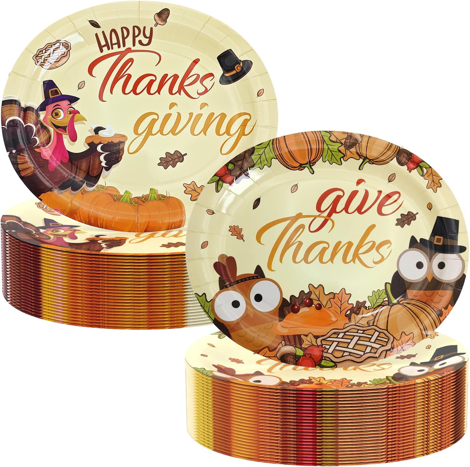 Amazon.com: Ginkgo 100 Pack Oval Heavy Duty Paper Plates 12 Inch ...