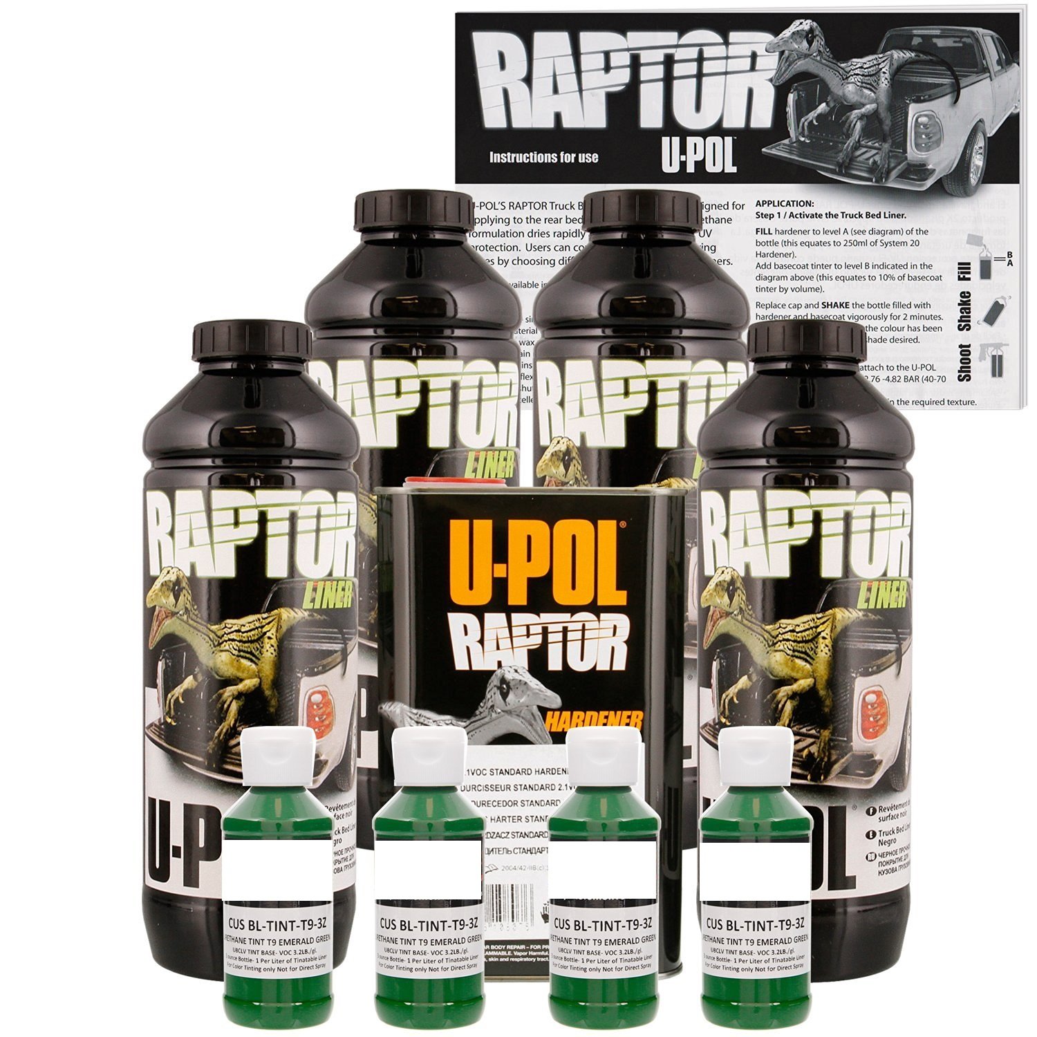 Amazon.com: U-POL Raptor Emerald Green Urethane Spray-On Truck Bed ...