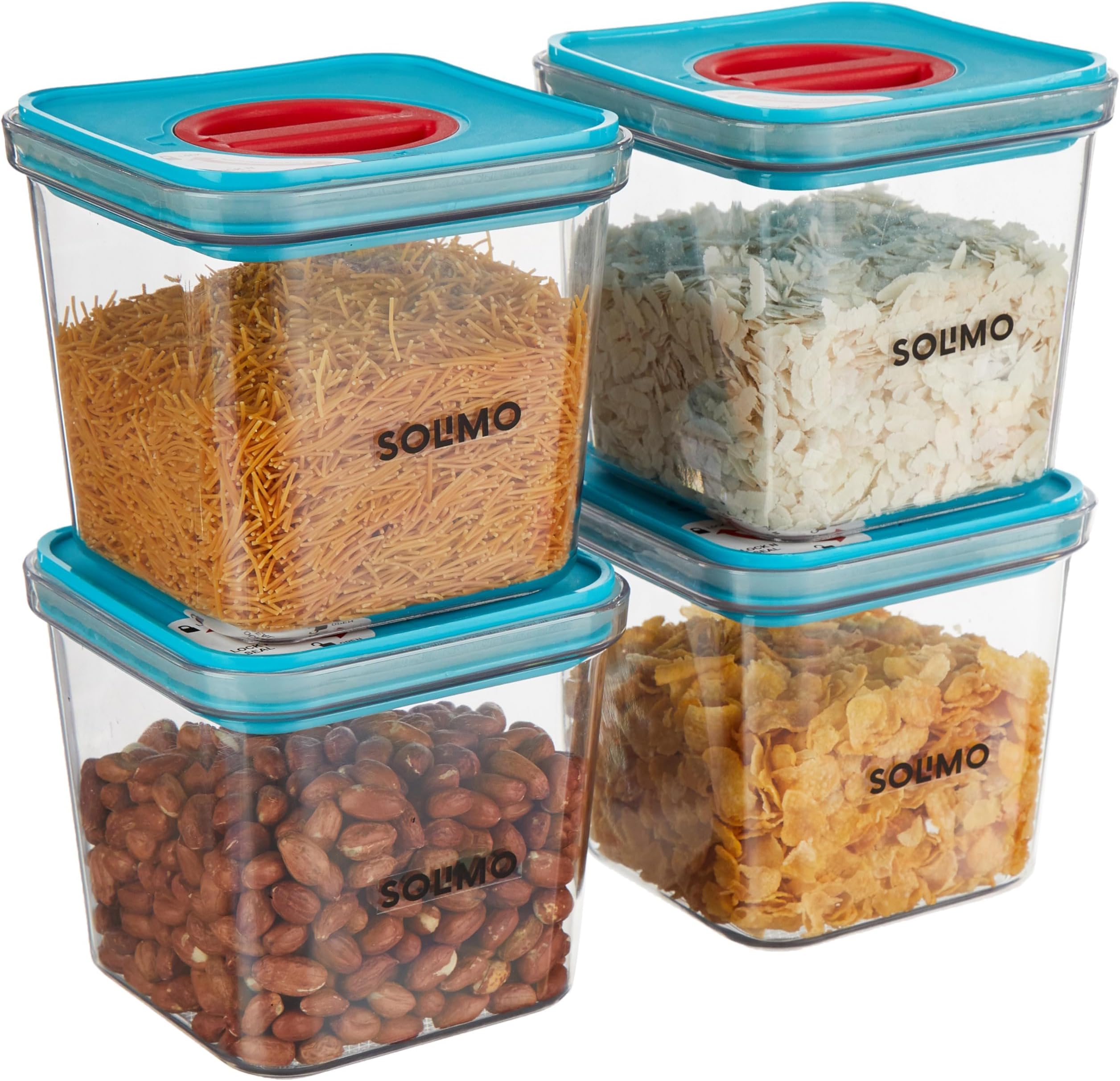 Buy Amazon Brand - Solimo Airtight Plastic Storage Jar and Container ...