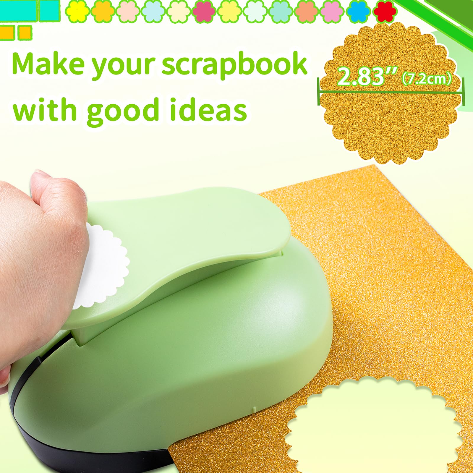 Snapklik.com : Scalloped Circle Paper Punch - 2.8 Inch Wave Hole Punch ...