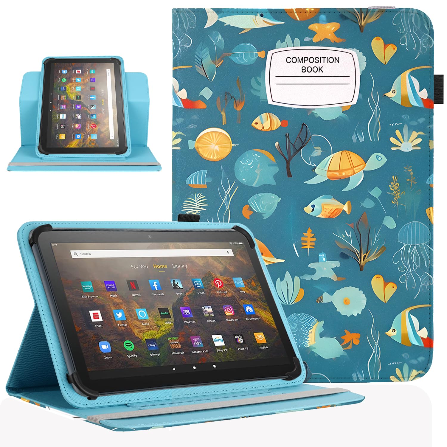 Amazon.com: Pudazvi Universal 10 10.1 Inch Android Tablet Case,360 ...
