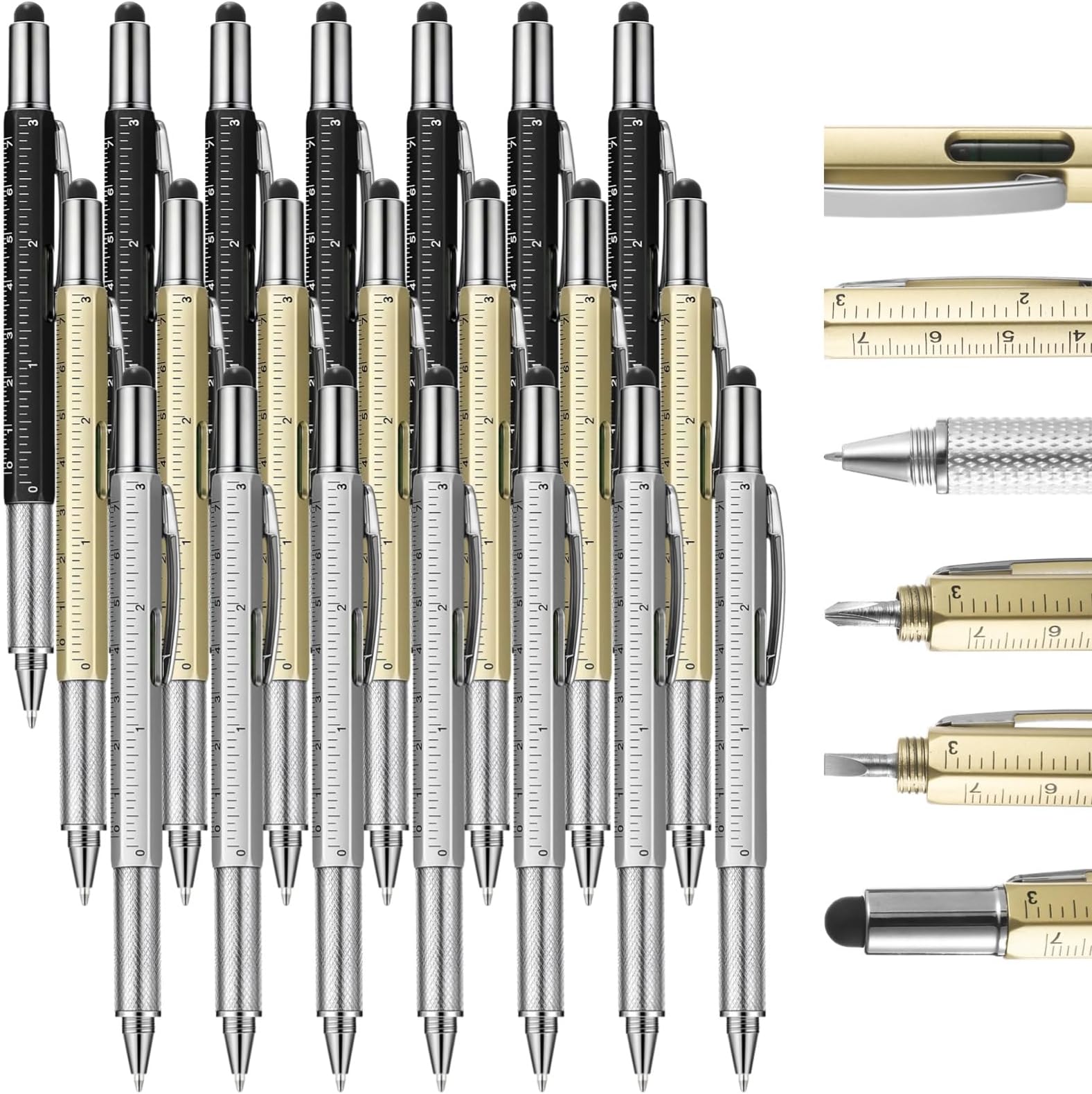 Amazon.com : Multi Tool Pens, 30 Pcs 6-in-1Multitool Pen with 30 Pcs ...