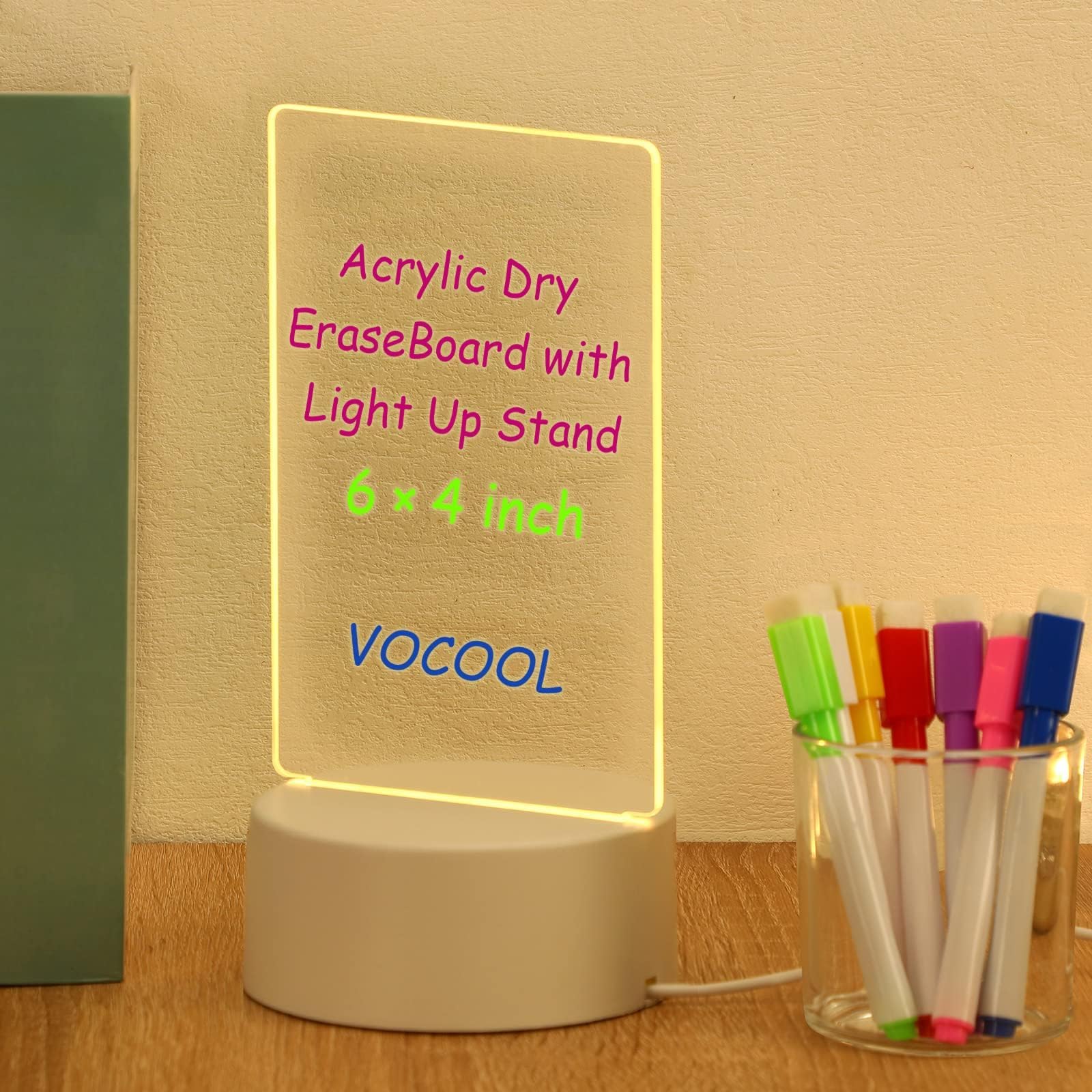 Amazon.com : LED Note Board, Acrylic Dry Erase Board with Light, Light ...