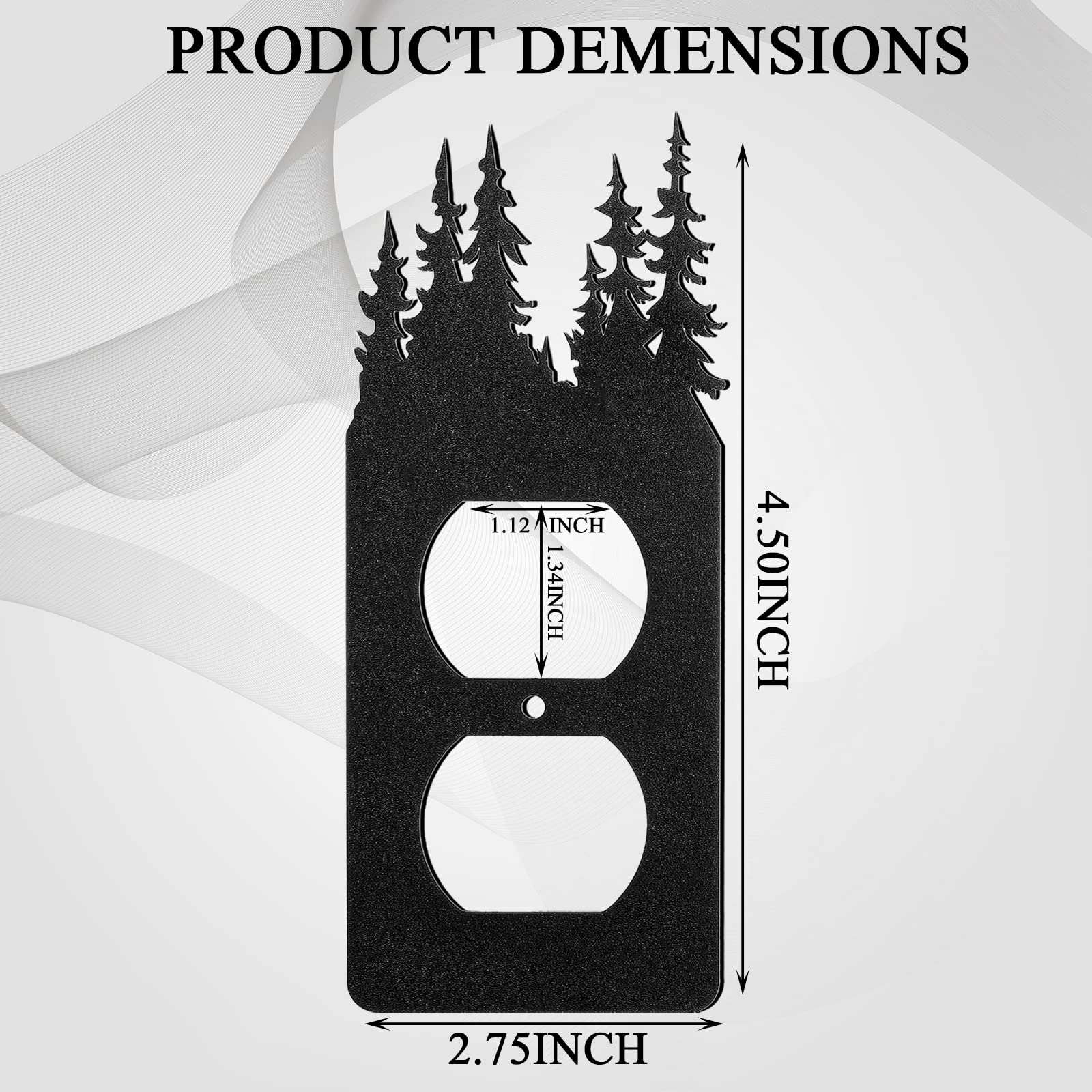 12 Pcs Metal Bear Light Switch Cover Moose Tree Mountain Elk Black ...