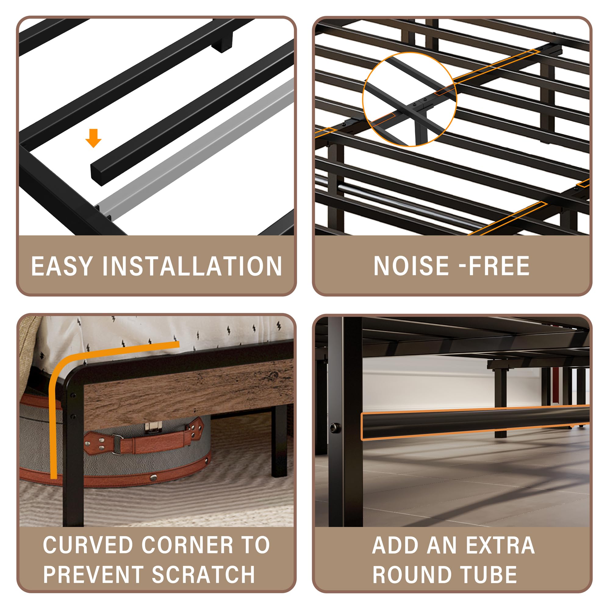 Snapklik.com : IRONCK King Size Bed Frame