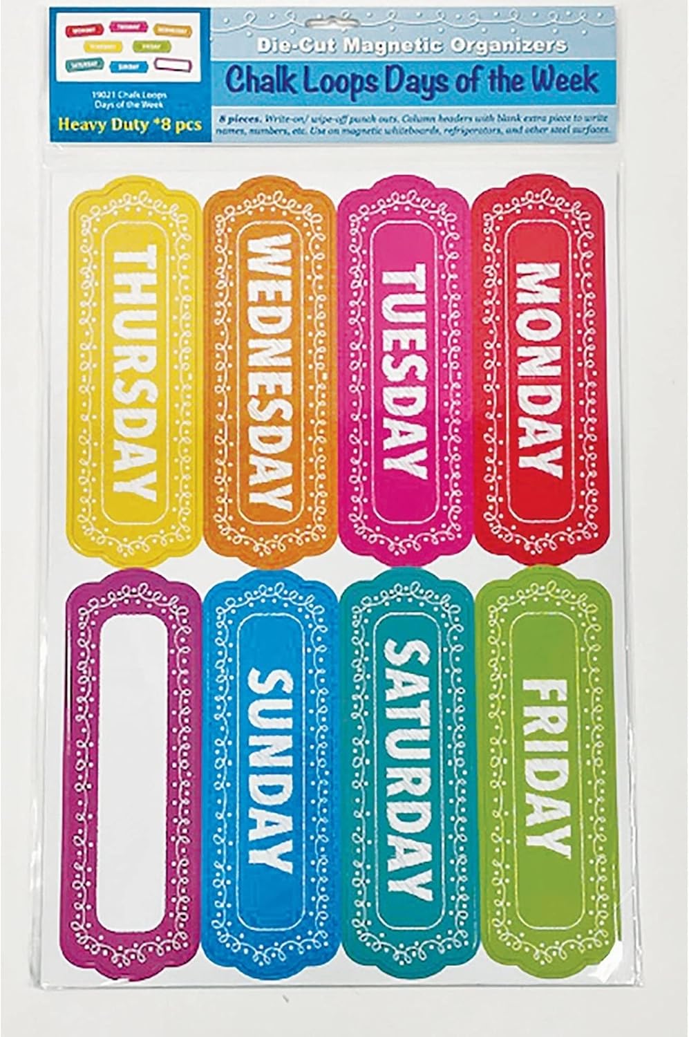 Amazon.com: Magnetic Chalkboard Days of The Week Multi Color Metal ...