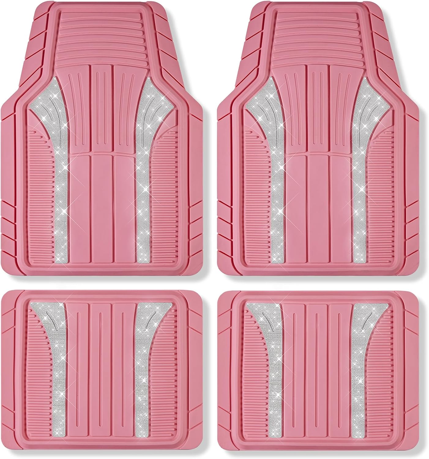 Amazon.com: PIC AUTO Glitter Heavy Duty Rubber Floor Mats, Sparkly ...