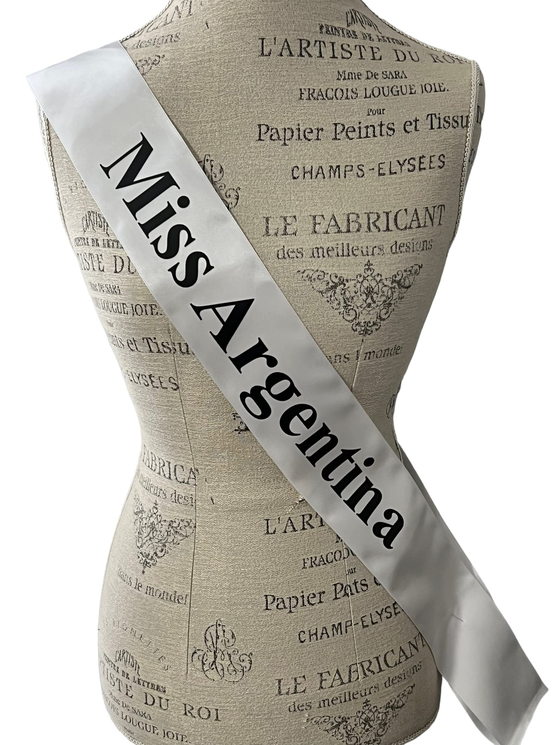 Buy Miss Argentina across the body pageant sash with adjustable pin ...