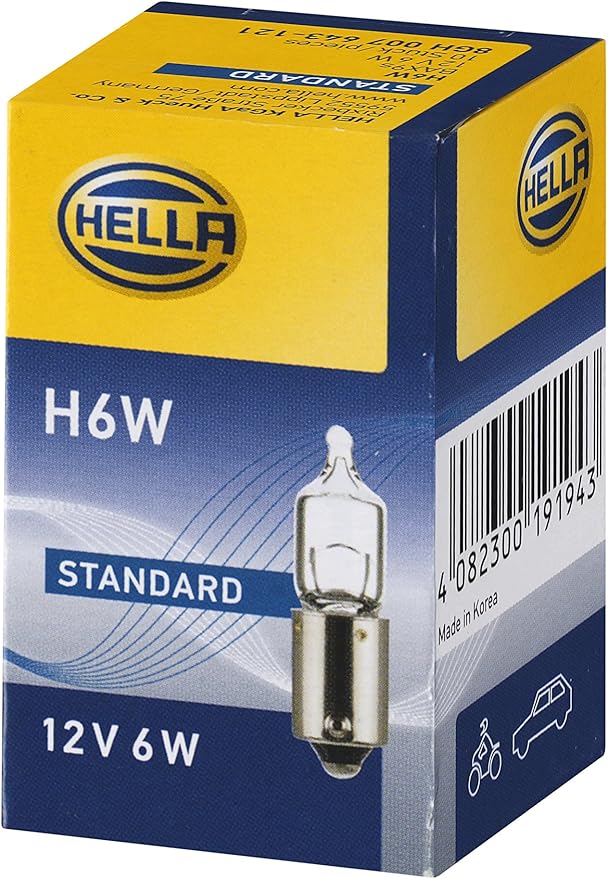 Amazon.com: Hella 007643121 H6 Halogen Bulb 12V 6W H6 Halogen Bulb ...