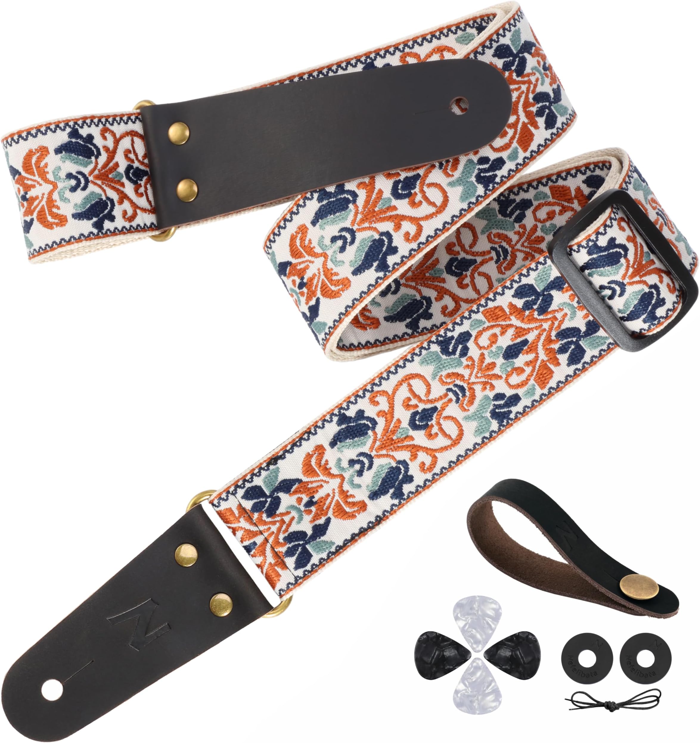 Amazon.com: Nefelibata Guitar Strap, 2" Jacquard Embroidery Guitar ...