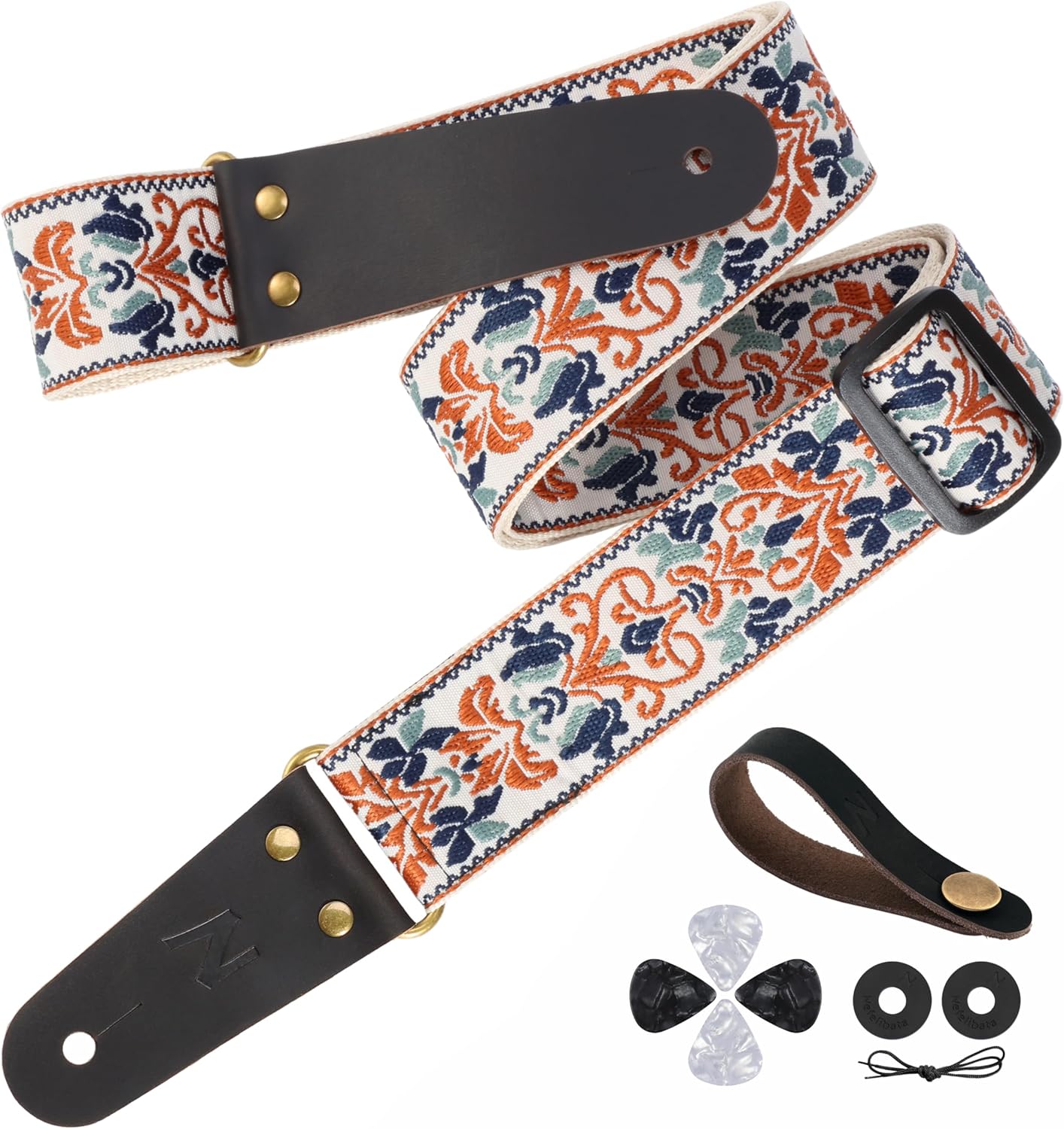 Amazon.com: Nefelibata Guitar Strap, 2" Jacquard Embroidery Guitar ...