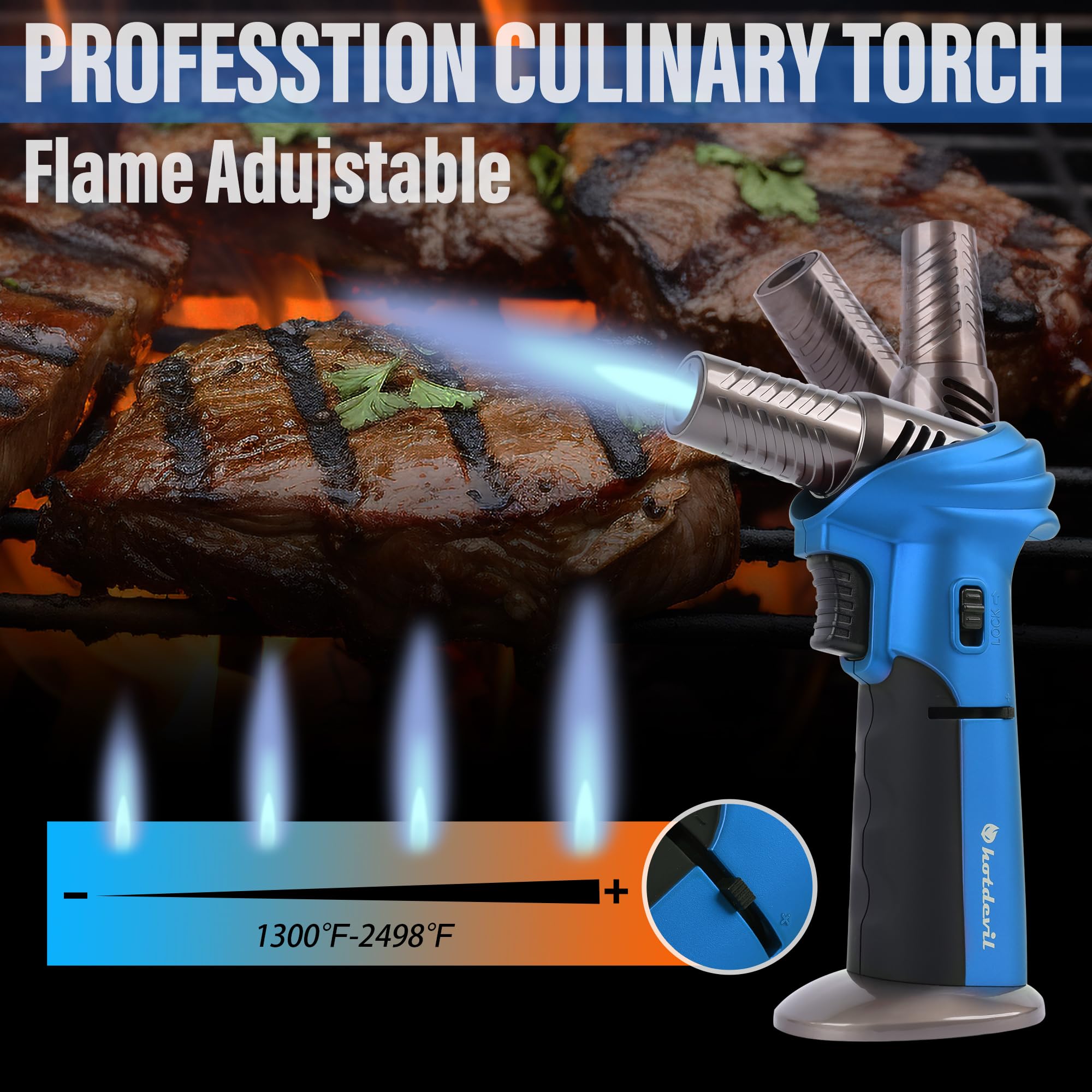 Snapklik.com : Hotdevil Butane Kitchen Torch 0-90Rotating Angles 10g ...
