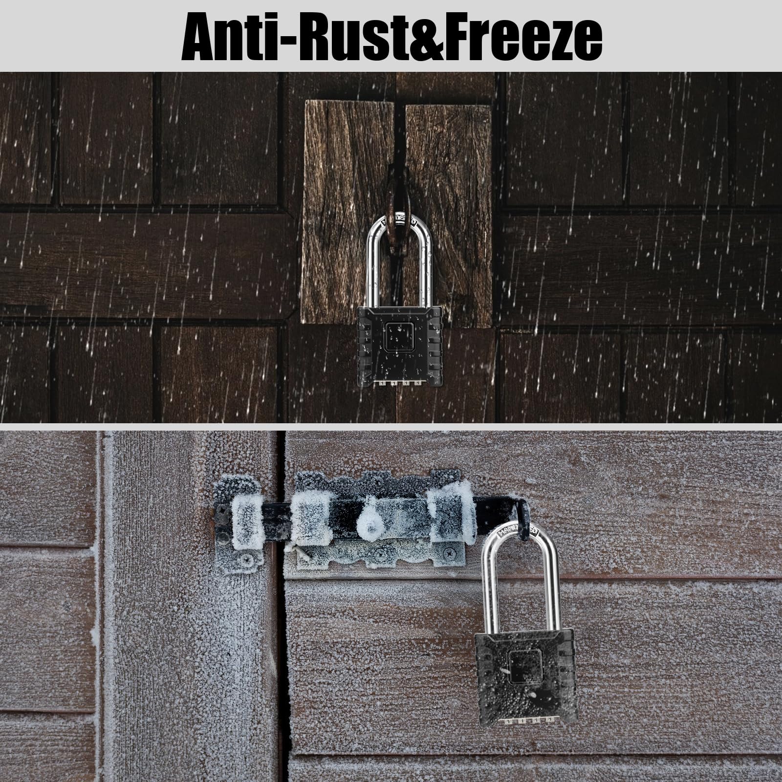 Snapklik.com : 2.3in Long Shackle Combination Padlock, Large Heavy Duty ...