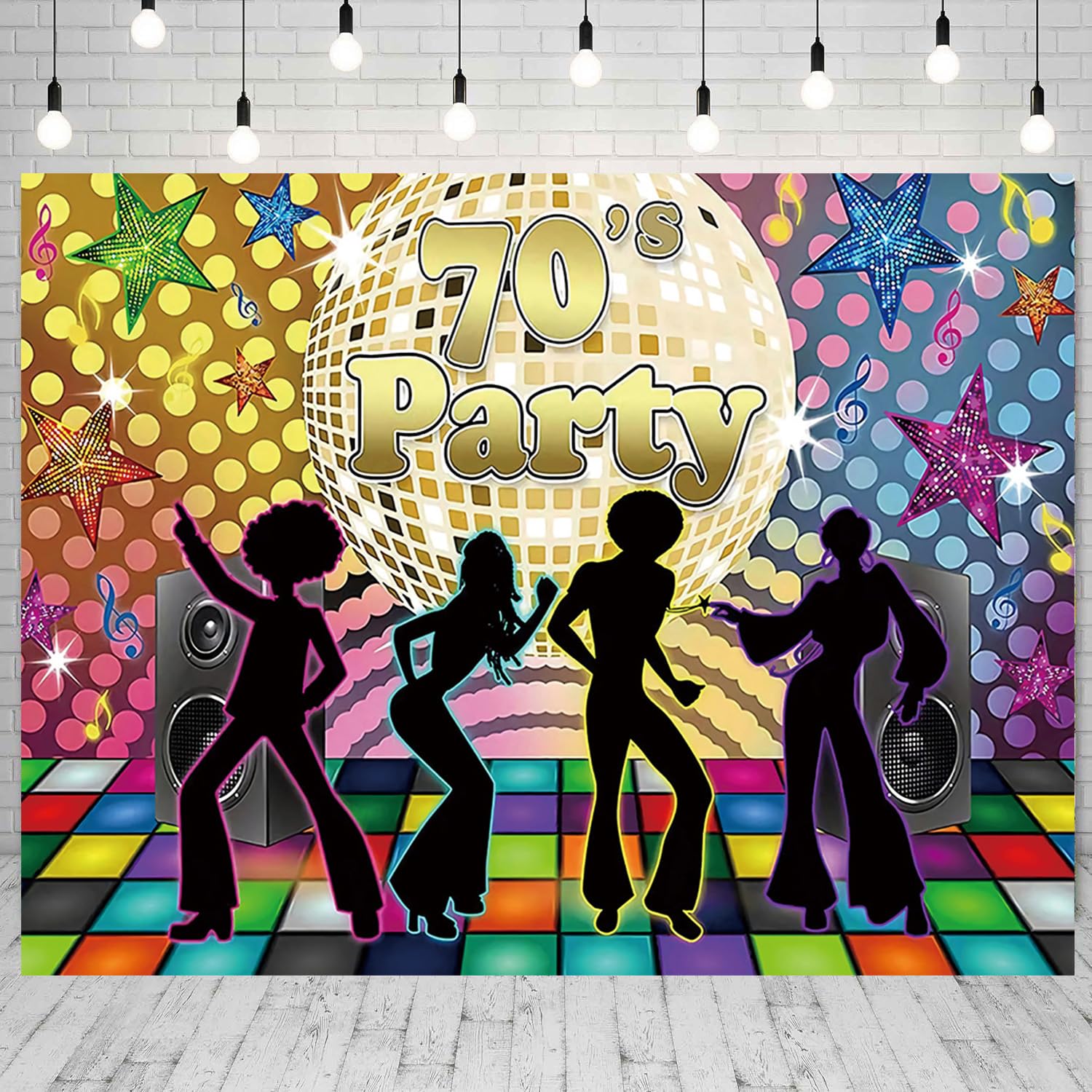 Amazon.com : 70s Party Backdrop 10x8ft Fabric Disco Ball Photography ...