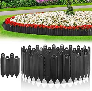 Amazon.com : EEOCWF 10 Pcs Black Garden Edging Borders, 9.84 Inch Tall ...