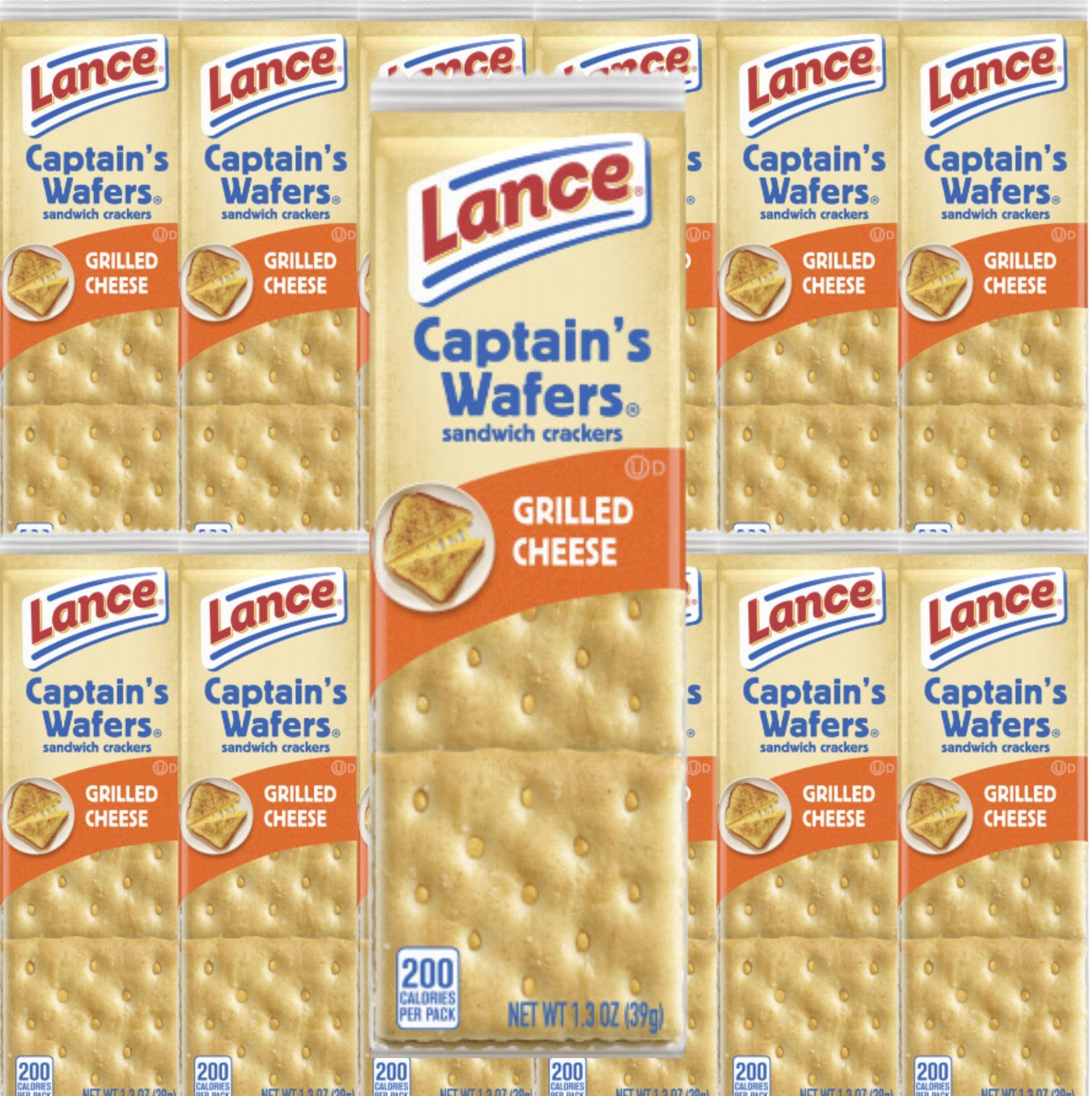 Amazon.com: Lance Sandwich Crackers - Captain's Wafer Grilled Cheese, 20 Individual Packs ...