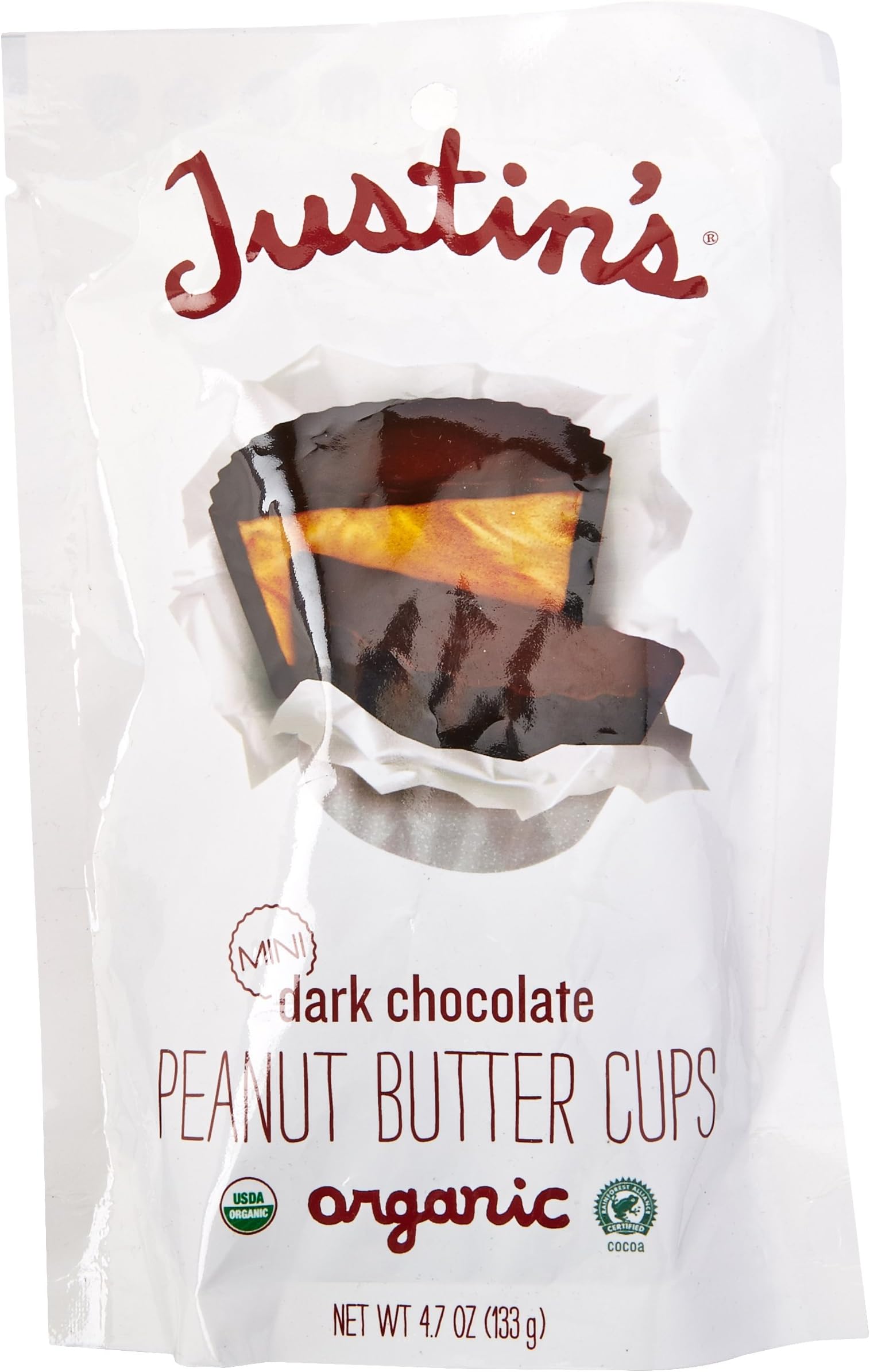 Amazon.com: Justin's, Mini Dark Chocolate Peanut Butter Cups, 4.7 oz ...