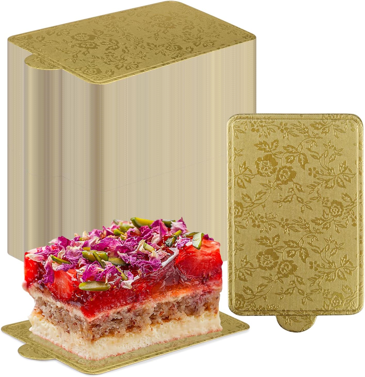 Amazon.com: MotiMind 200 Pcs Mini Rectangular Foldable Cardboard Cake ...
