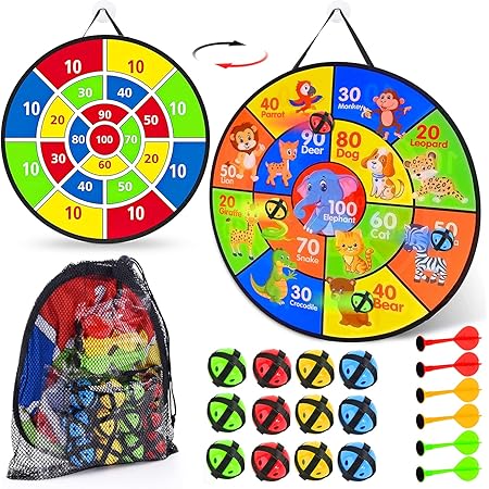 Idena 40095 - Dartspiel mit Dartscheibe aus Stoff und 4 Klettbällen ...
