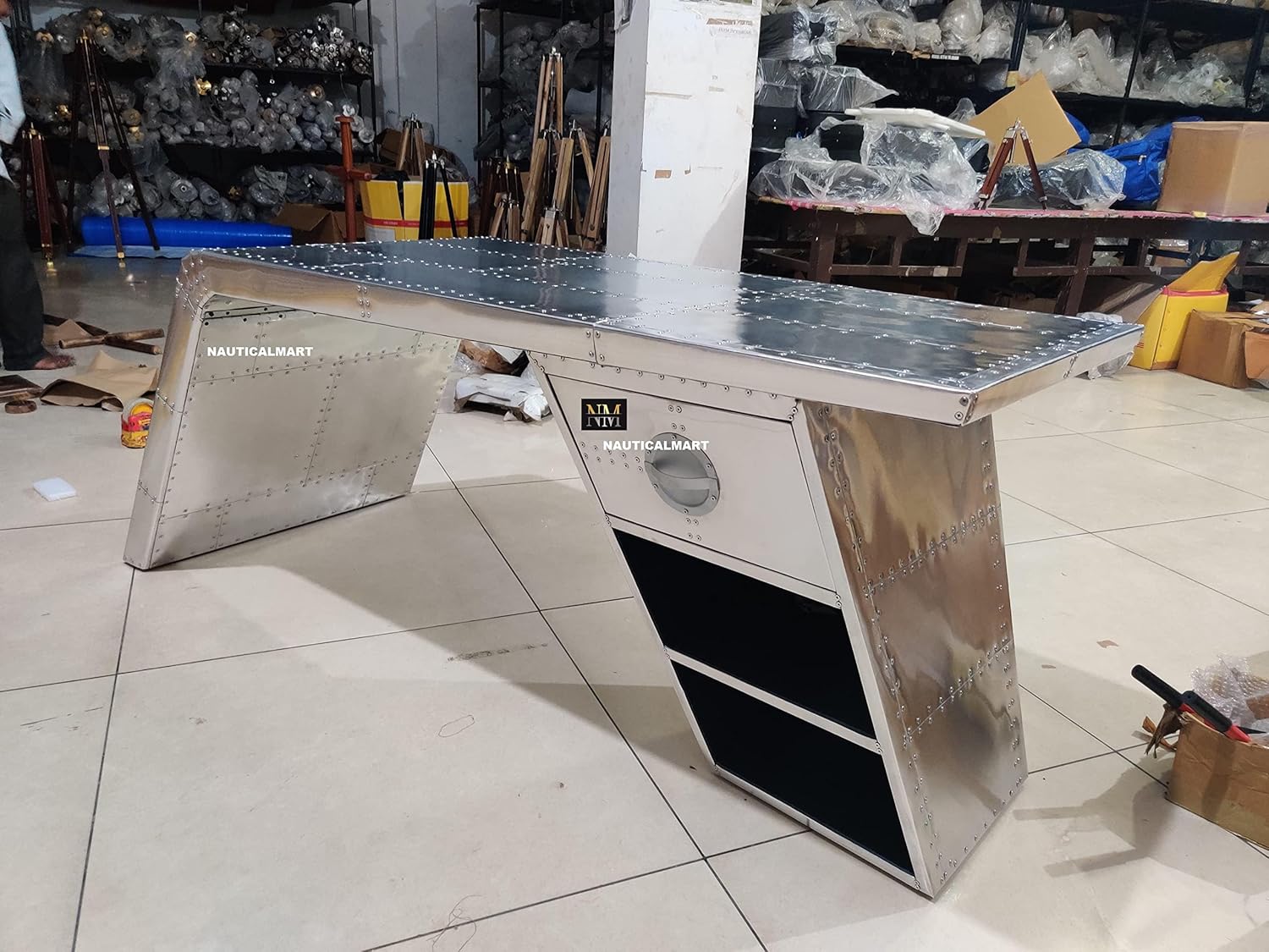 Amazon.com: NauticalMart Aviator Wing Desk Aluminium Table Aviator Home ...