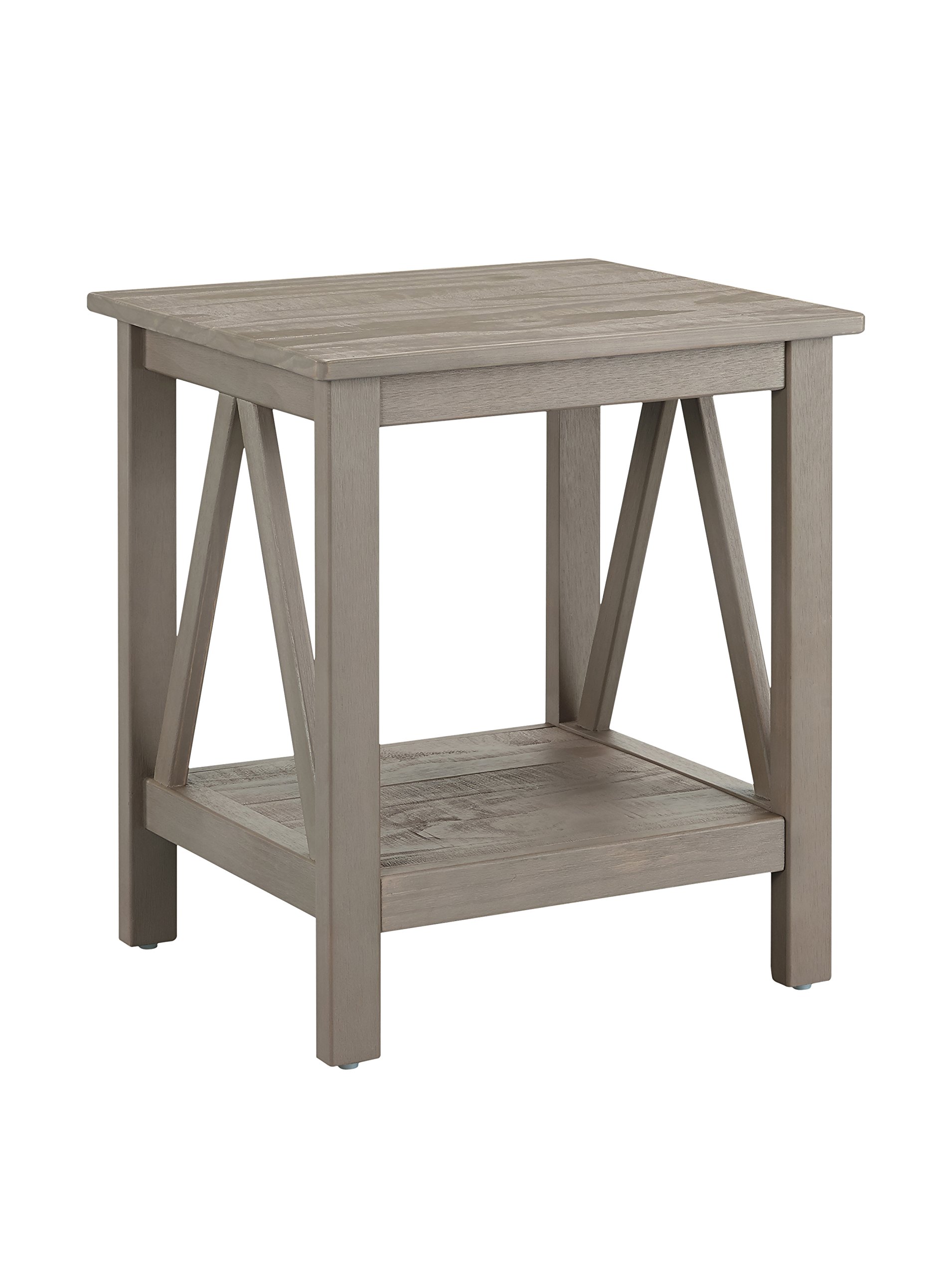 Linon Titian End Table, 20"W x 17.7"D x 22"H, Rustic Gray for sale ...