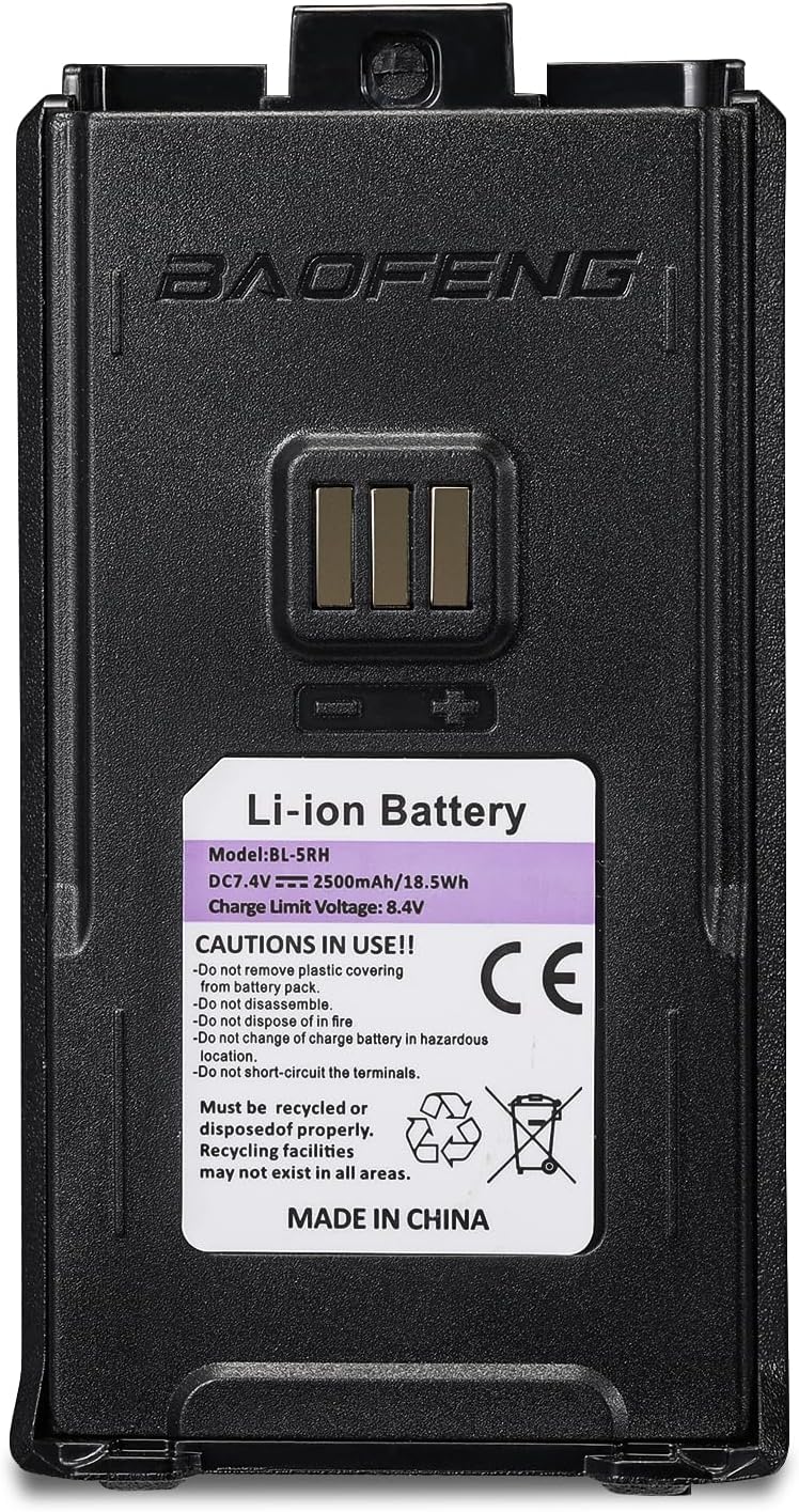 Amazon.com: BAOFENG BL-5RH 7.4V 2500mAh Li-ion Battery for UV-5G Plus ...
