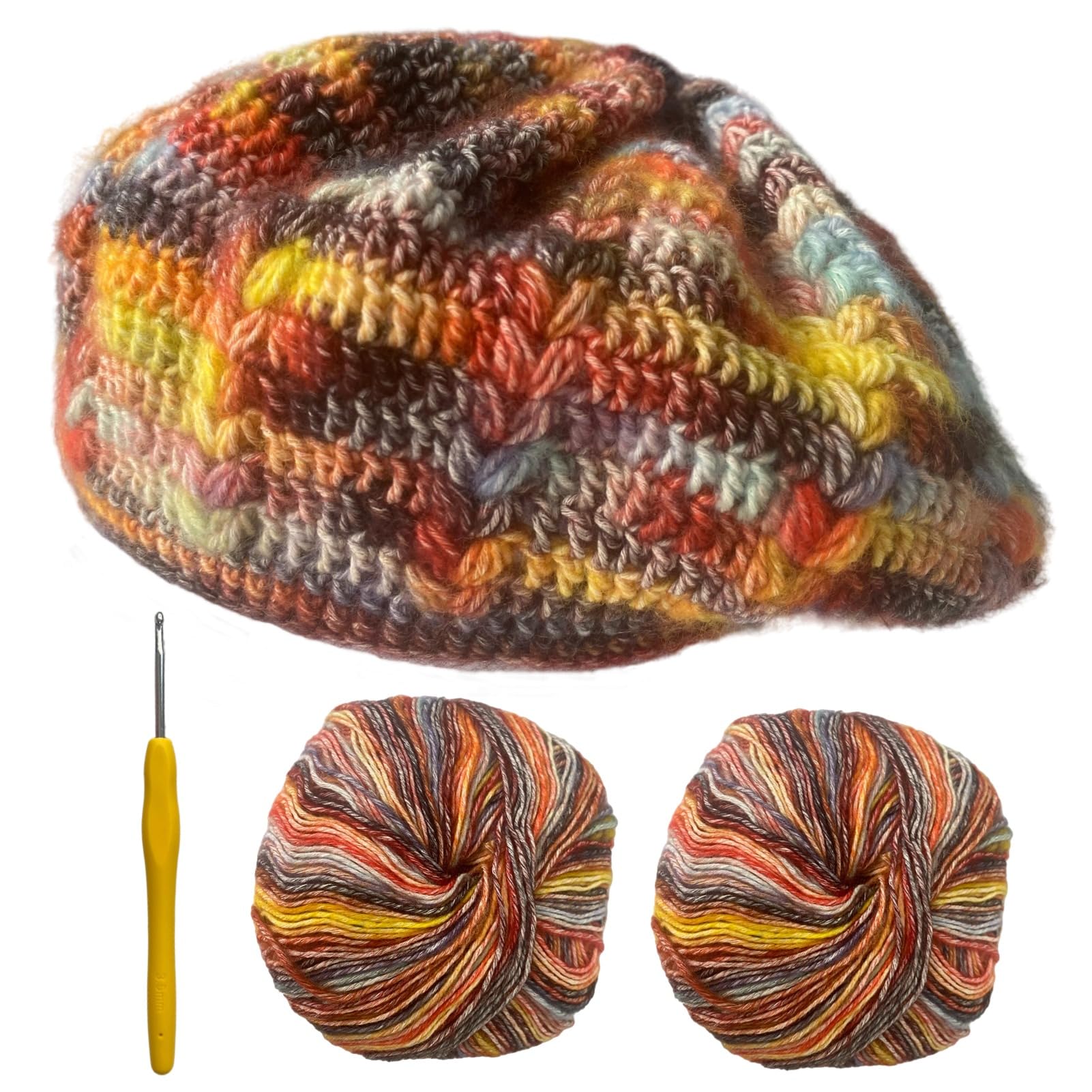 Amazon.com: SHENJILL Beret Crochet Kit for Beginners Crochet Kit with ...