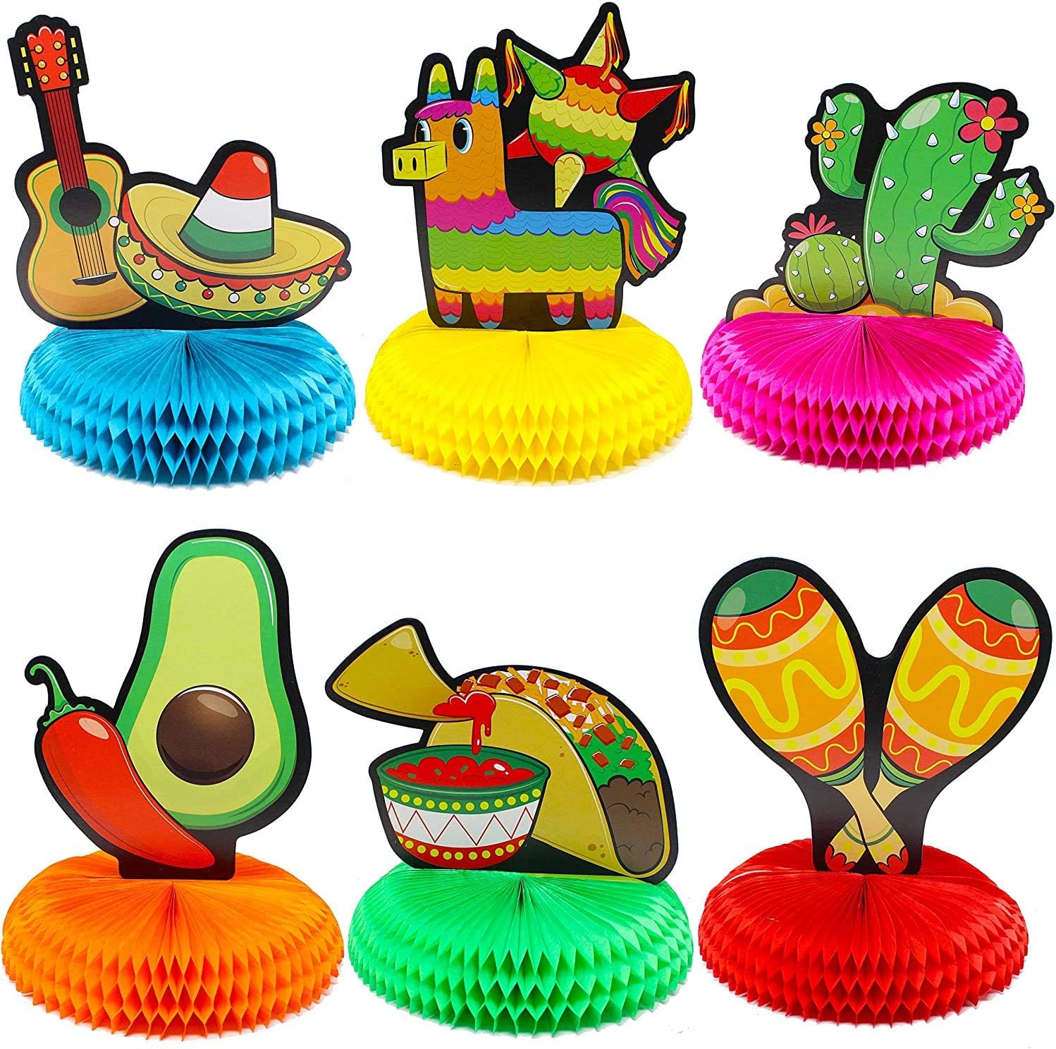 Amazon.com: JOYIN 6 PCs Cinco De Mayo Fiesta Honeycomb Table ...