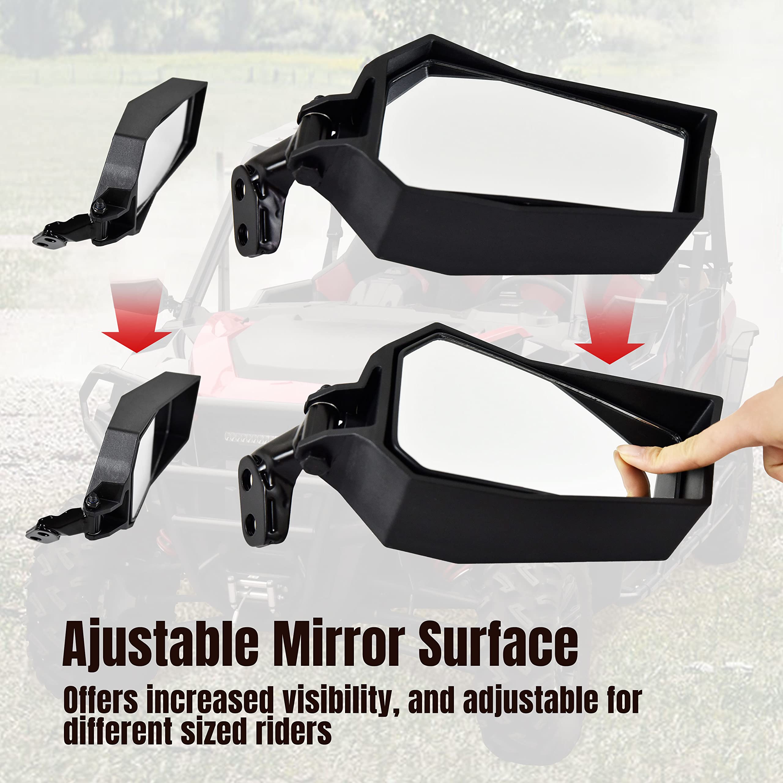 Snapklik.com : SAUTVS Adjustable Rearview Side Mirrors For Polaris ...