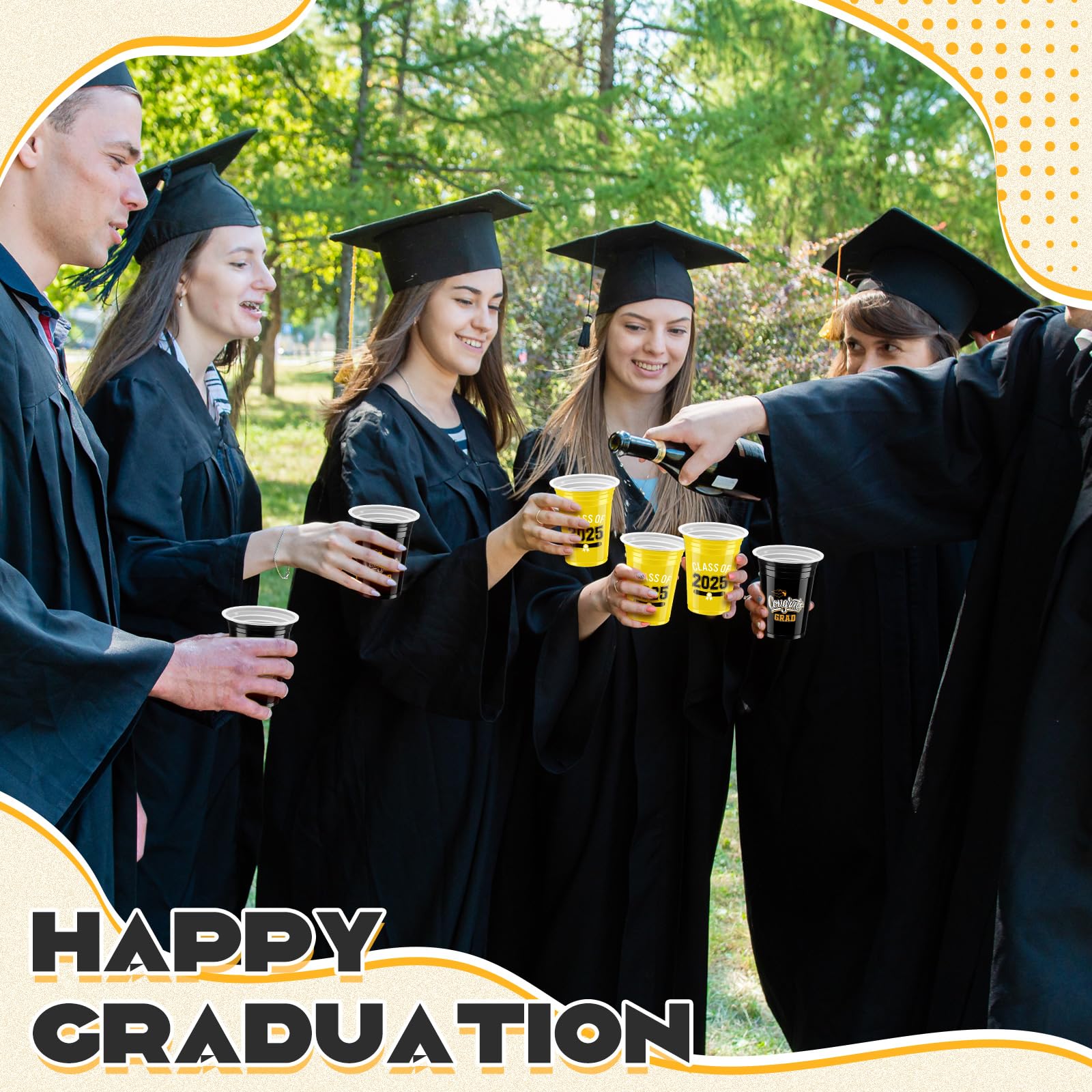 Snapklik.com : Sliner 60 Pieces Plastic Graduation Cups, 12oz ...