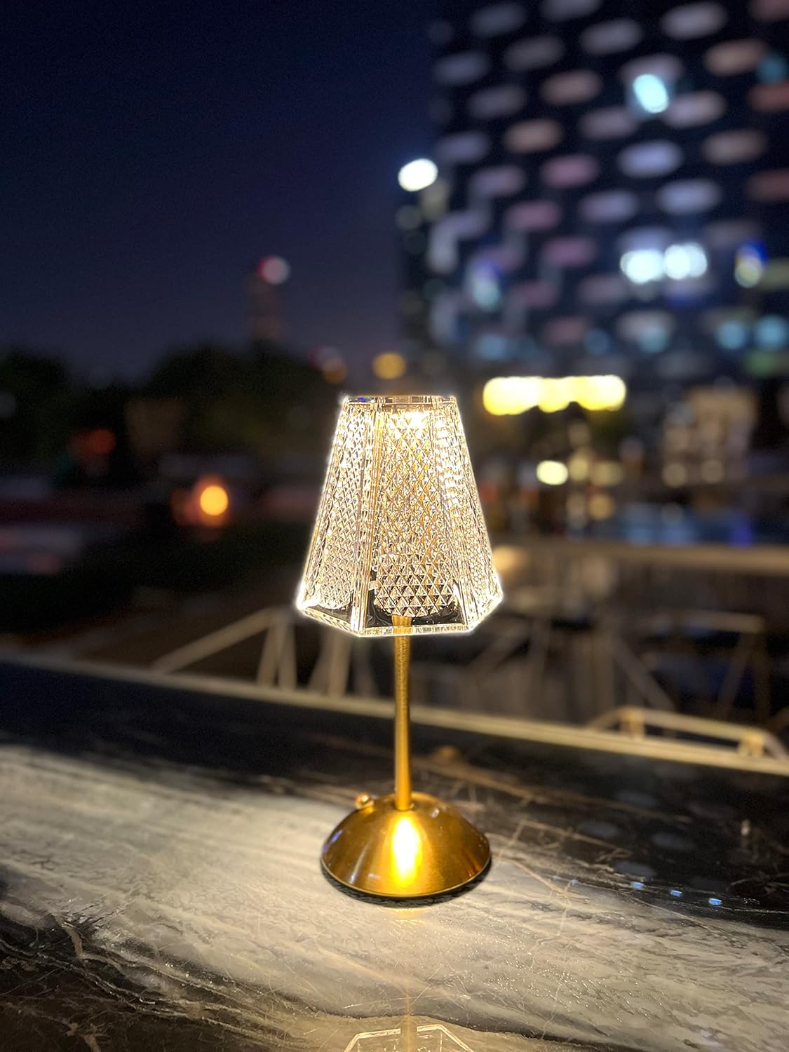 HAPYGI Portable Battery Operated LED Table Lamp with Touch Sensor, Gold ...