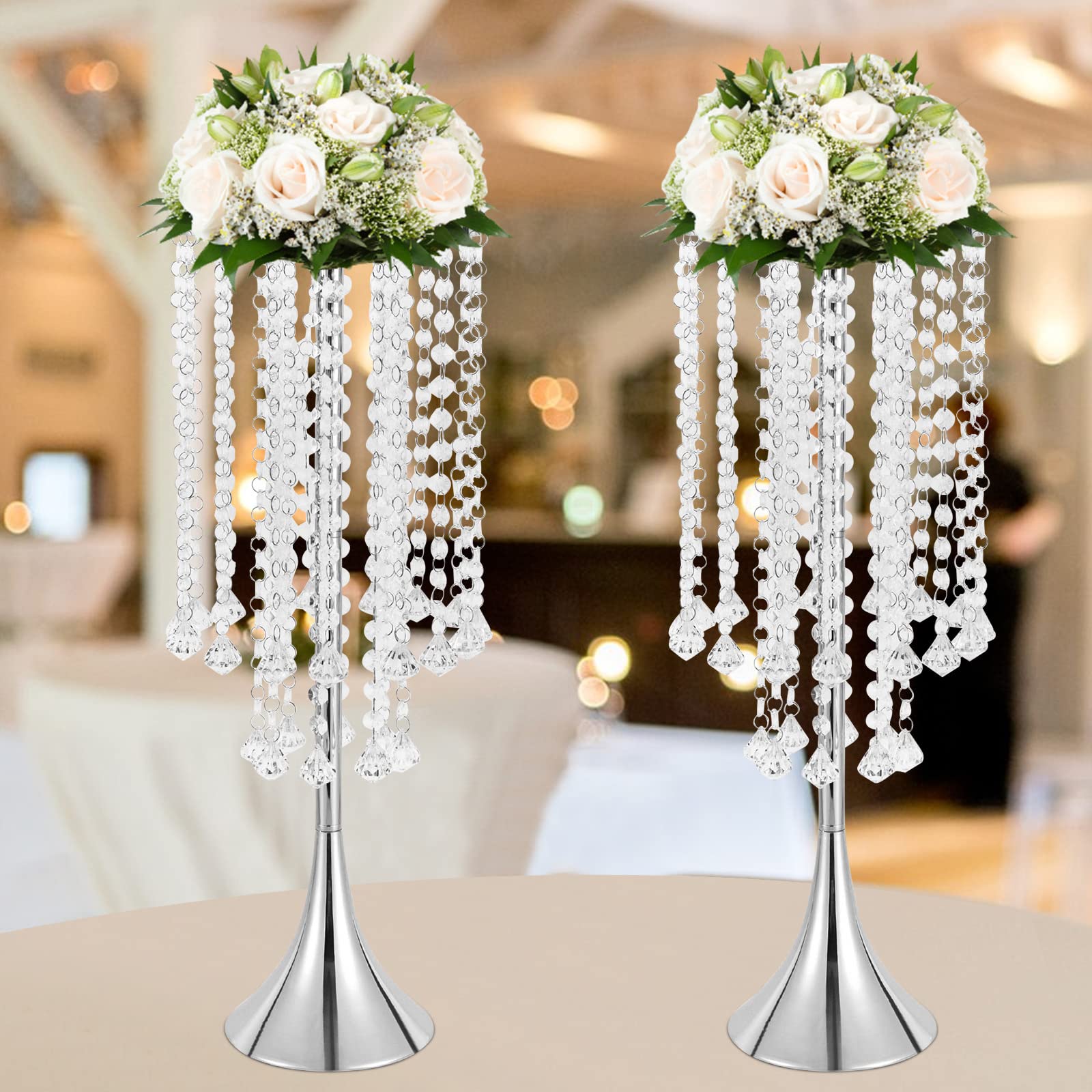 Crystal Centerpieces Rental Amazon.com: 2pcs Crystal Silver